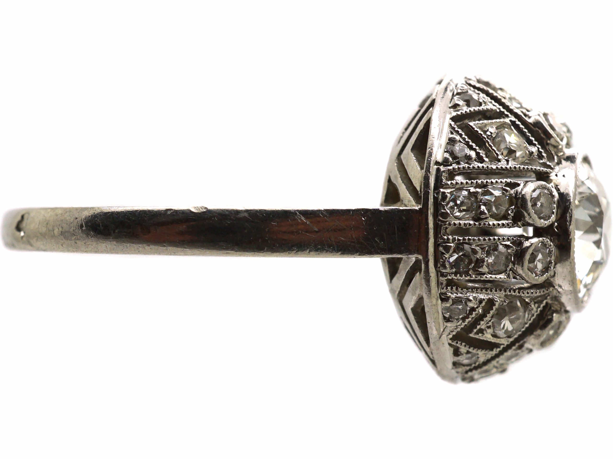 Art Deco Platinum, Diamond Bombé Ring (454X) | The Antique Jewellery ...