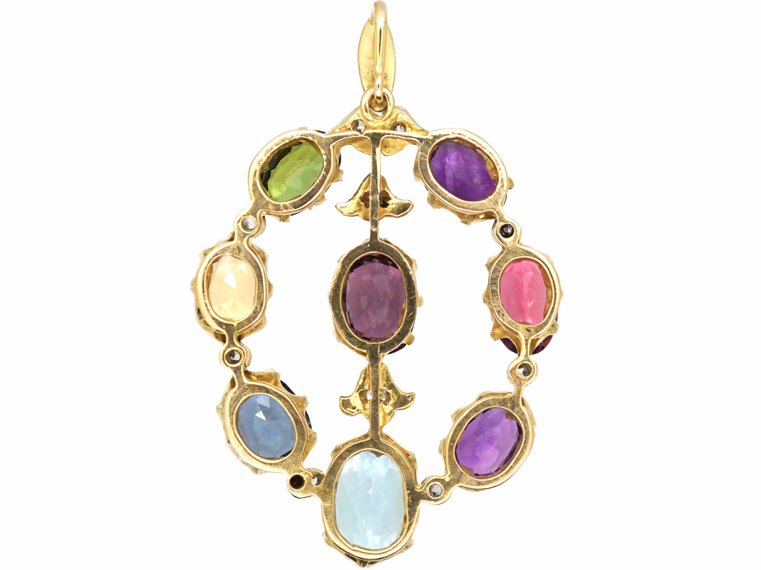 Edwardian 15ct Gold & Platinum Harlequin Pendant (611X) | The Antique ...