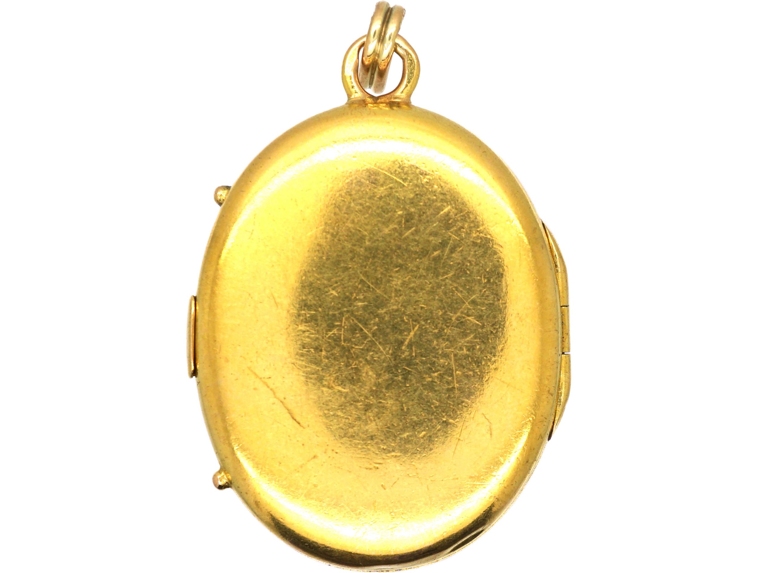 Late 19th Century 18ct Gold Oval Locket set with a Spinel & Rose ...