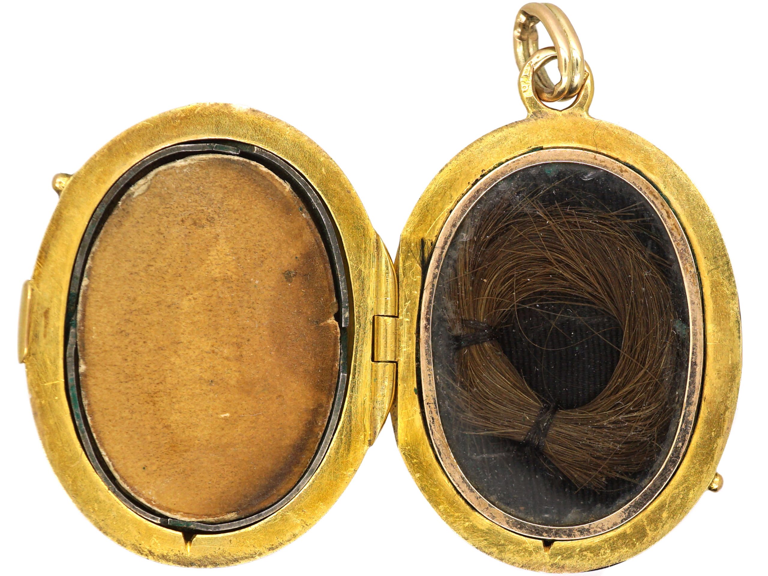Late 19th Century 18ct Gold Oval Locket set with a Spinel & Rose ...