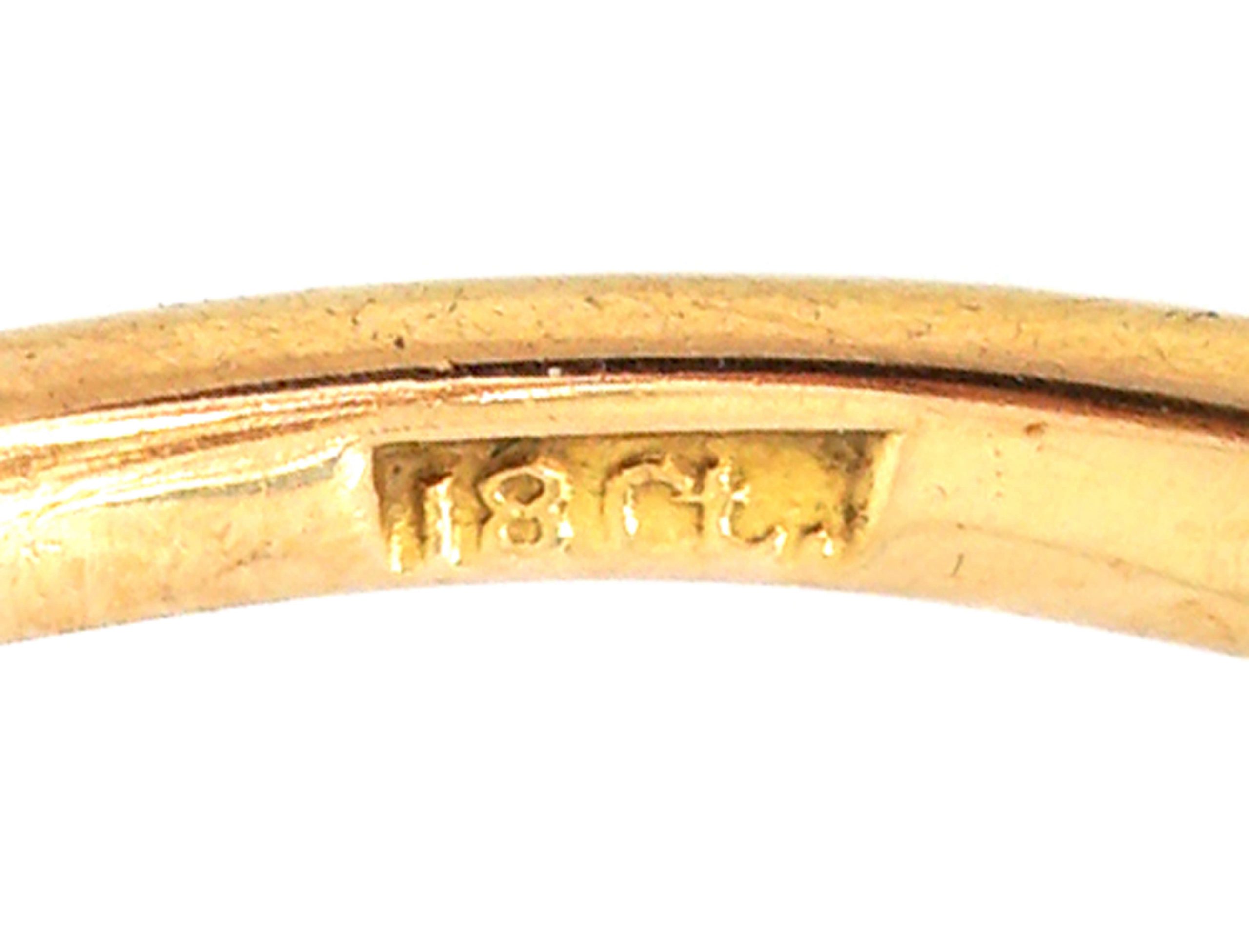 Edwardian 18ct Gold & Platinum, Opal & Rose Diamond Open Cluster Ring ...