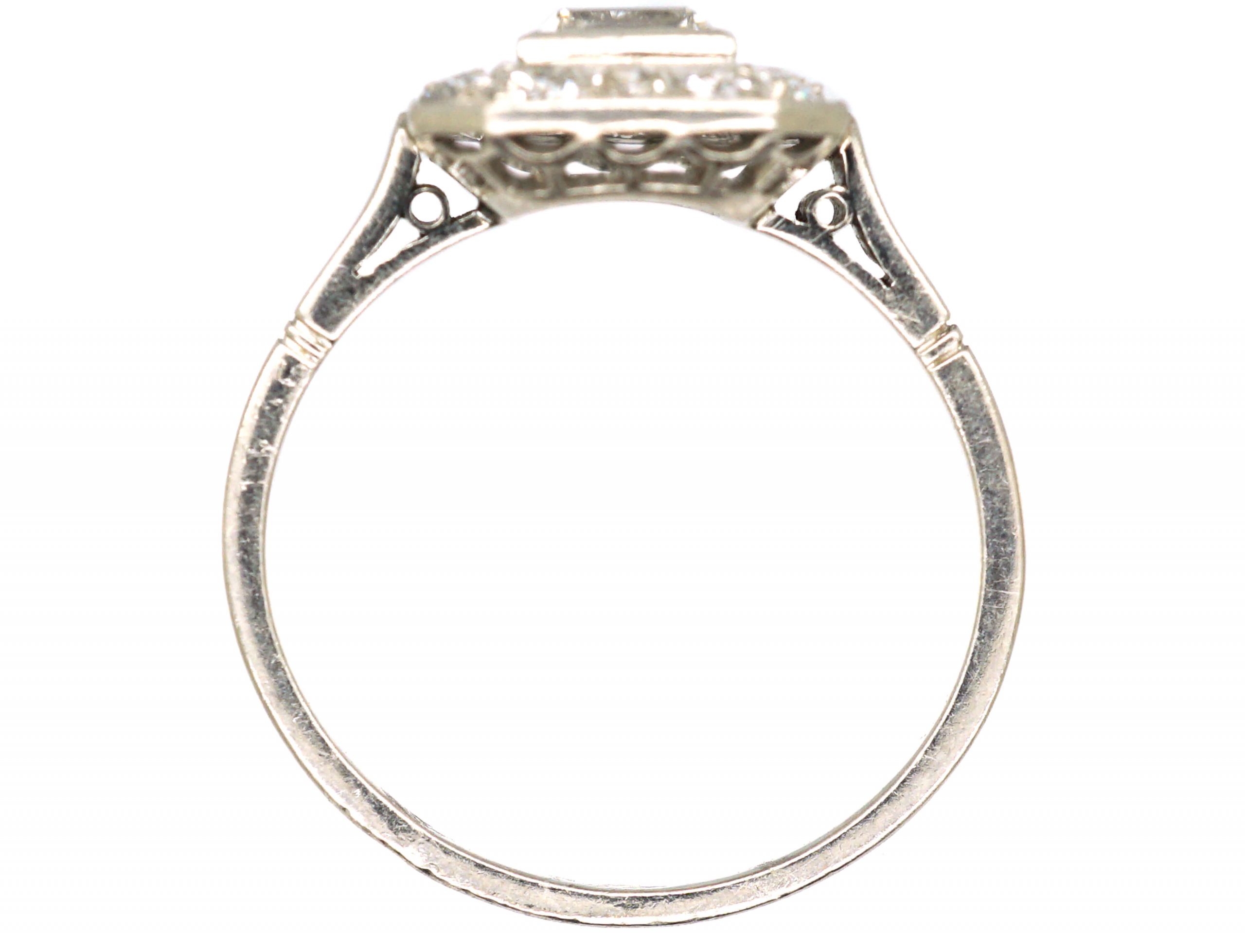Art Deco French Platinum Octagonal Shaped Ring set with an Carré Cut ...