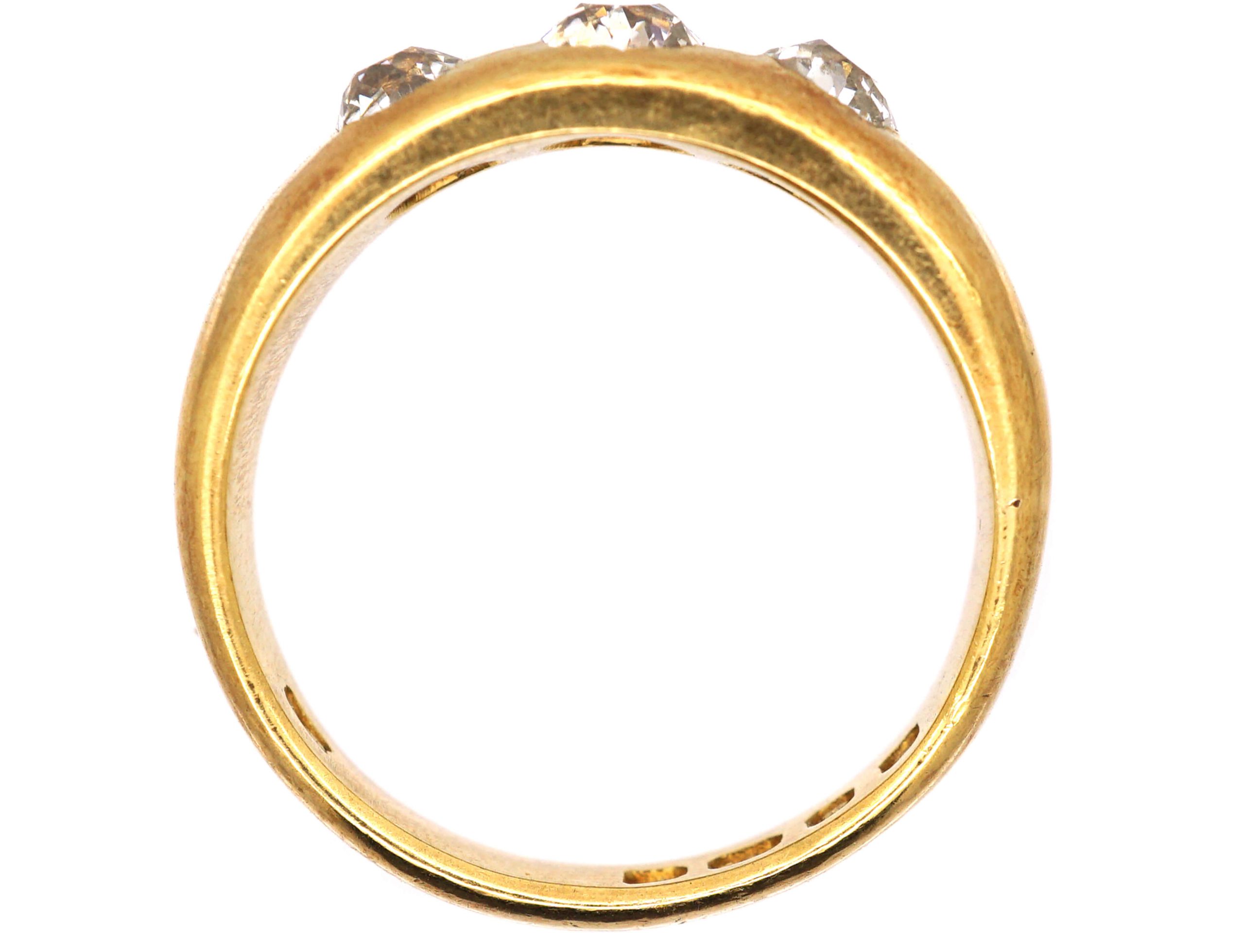 Victorian 18ct Gold,Three Stone Rub Over Set Diamond Ring (533X) | The ...