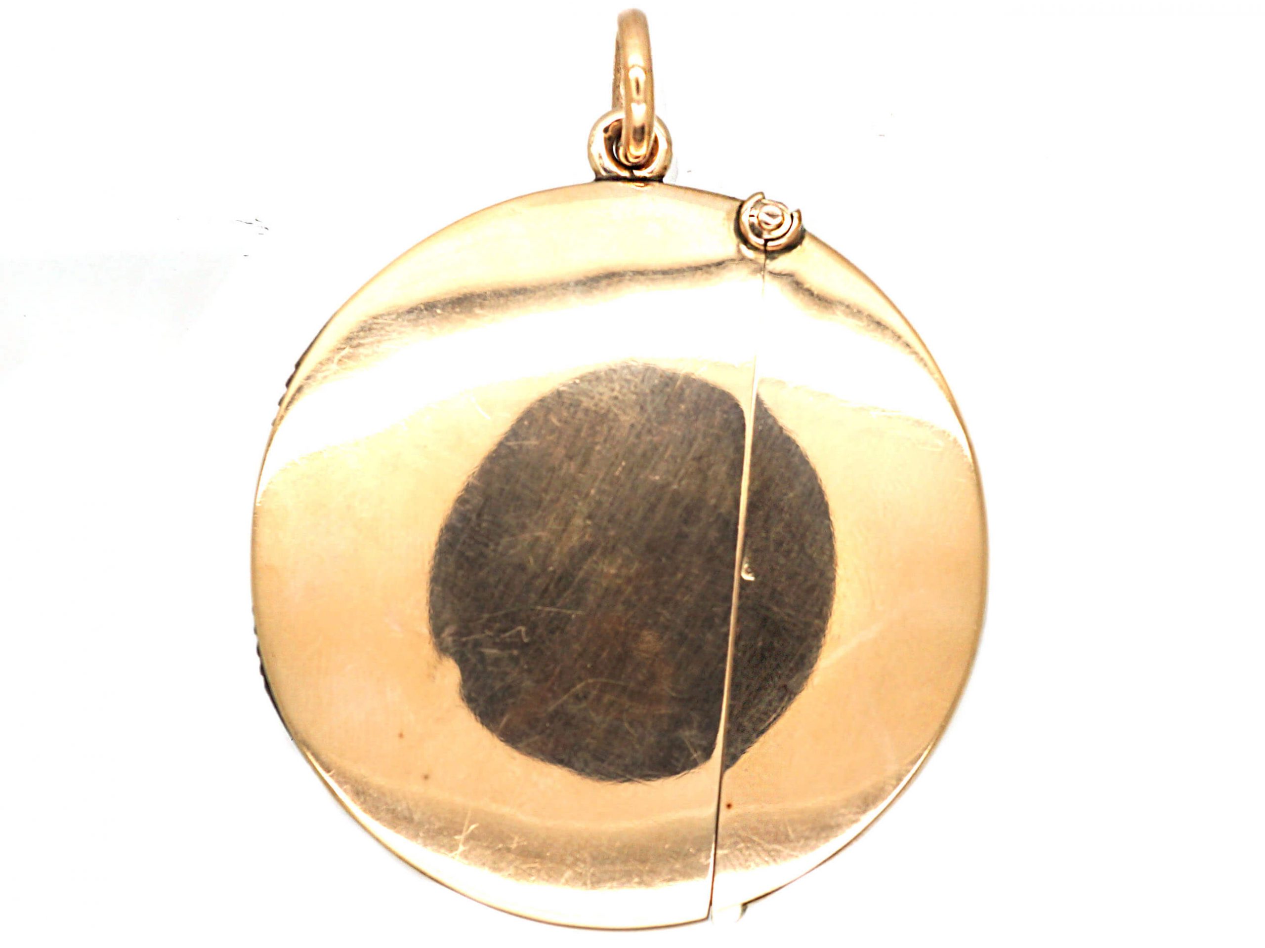 Edwardian 9ct Gold Round Vesta Case (740X) | The Antique Jewellery Company