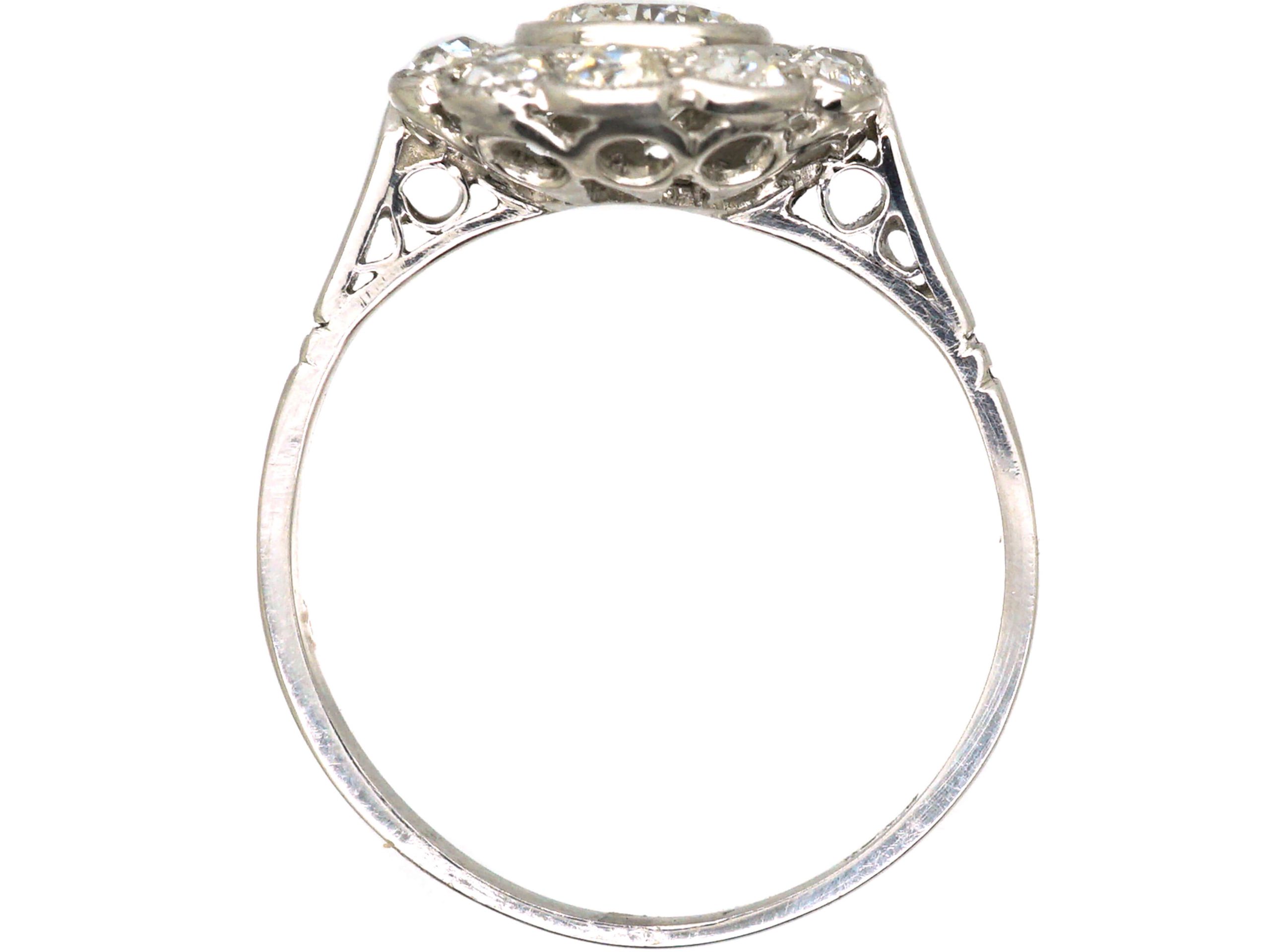 Edwardian Platinum & Diamond Daisy Cluster Ring (751X) | The Antique ...