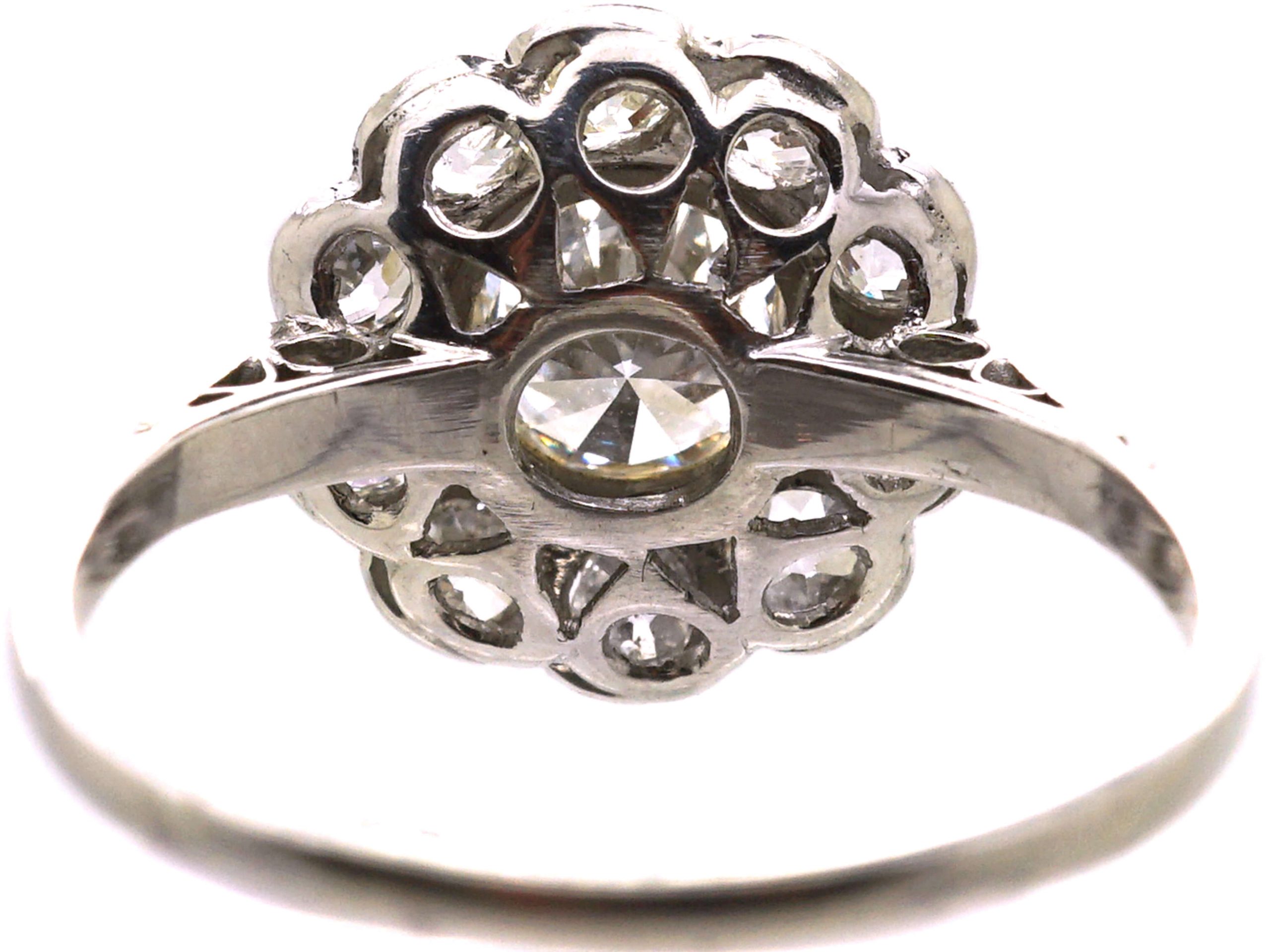 Edwardian Platinum & Diamond Daisy Cluster Ring (751X) | The Antique ...
