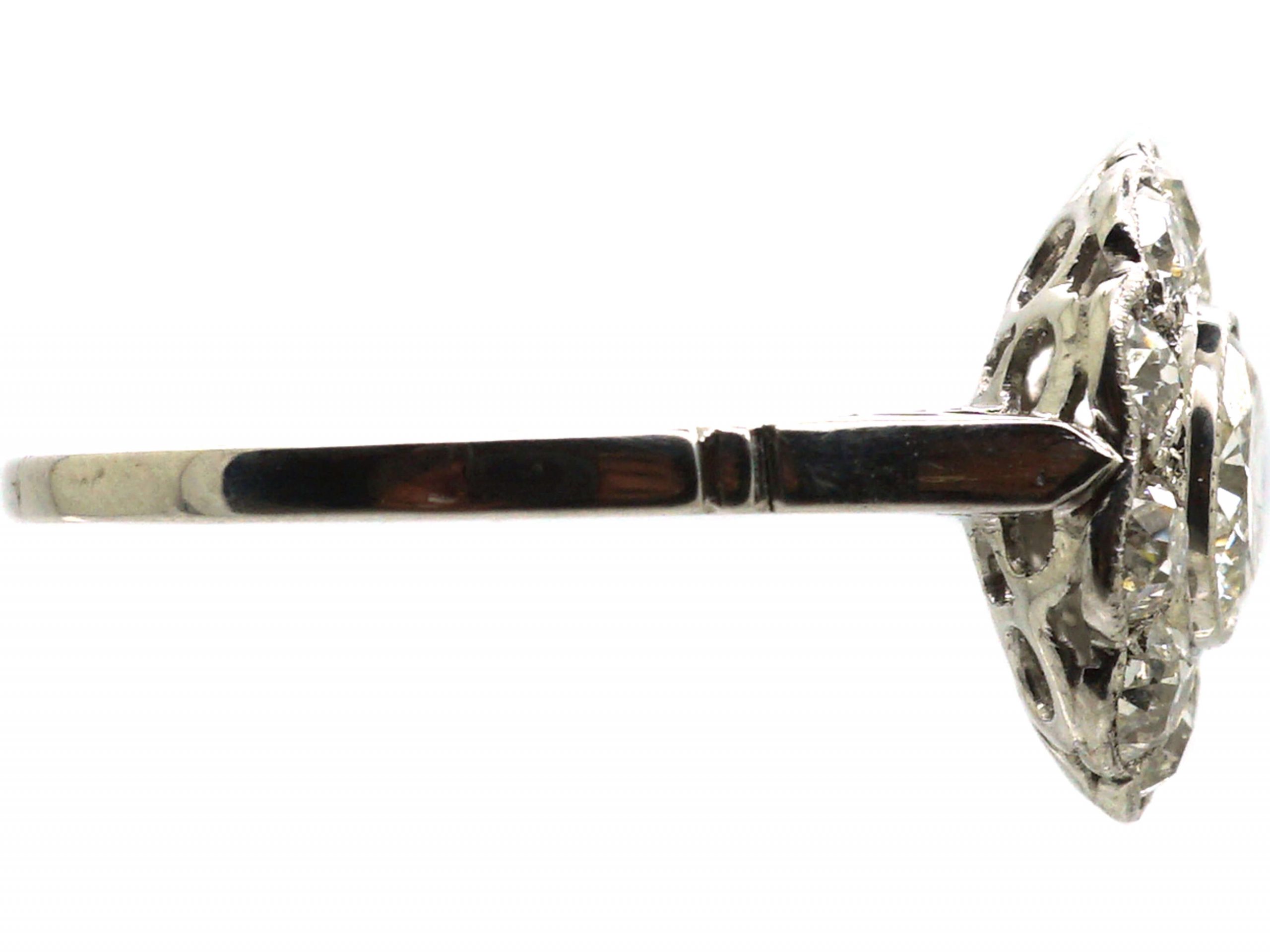 Edwardian Platinum & Diamond Daisy Cluster Ring (751X) | The Antique ...