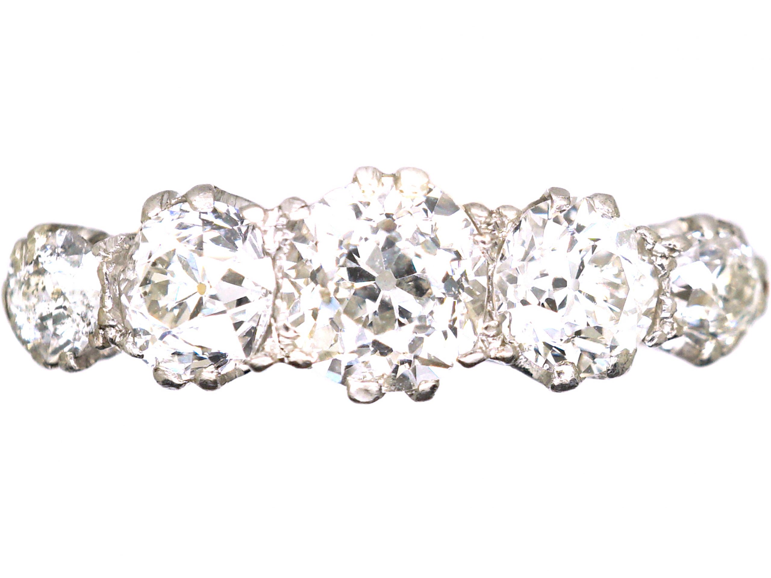 Early 20th Century 18ct Gold & Platinum, Five Stone Diamond Ring (735X ...