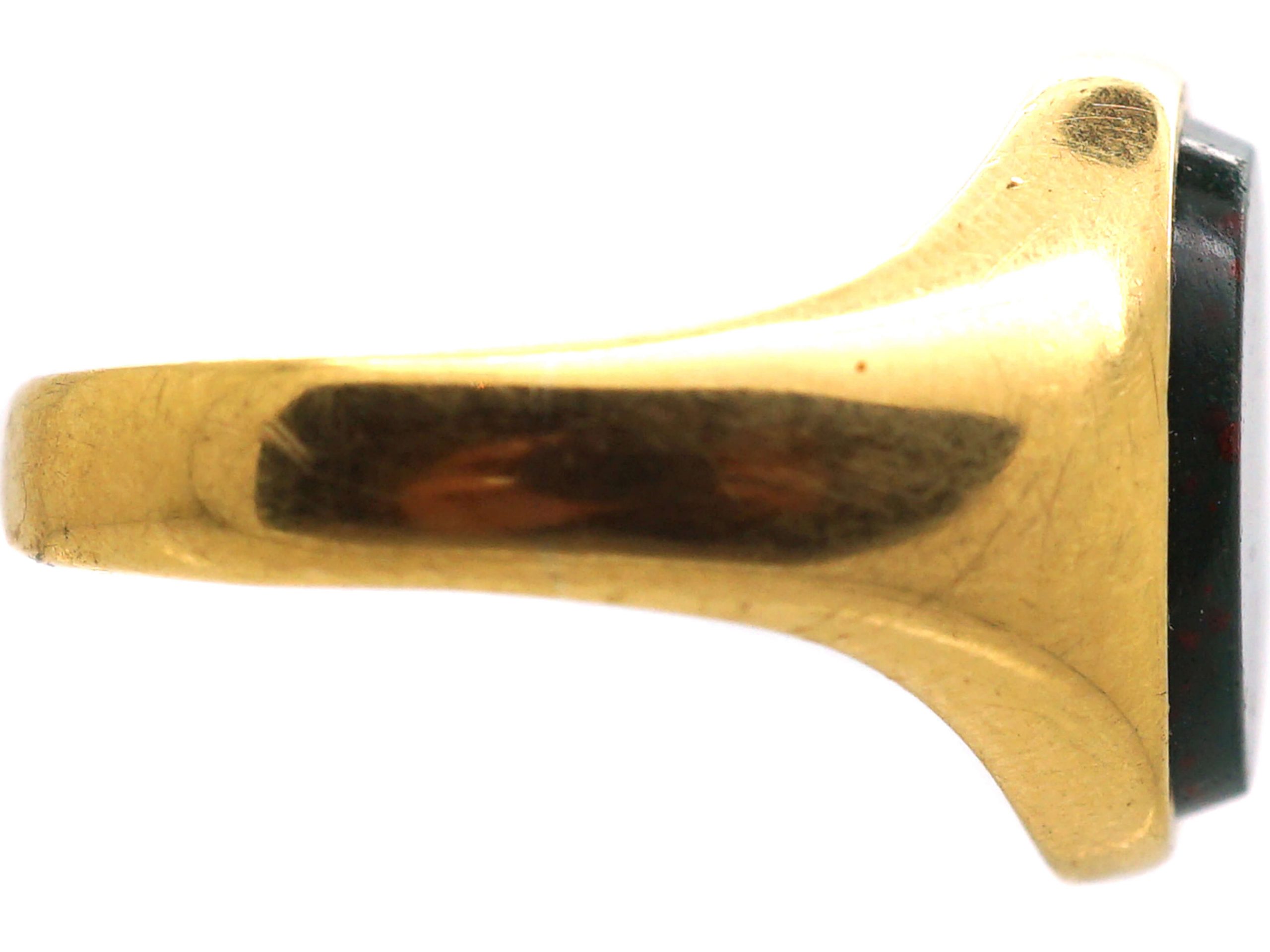 Retro 18ct Gold Signet Ring set with a Bloodstone (60X) | The Antique ...