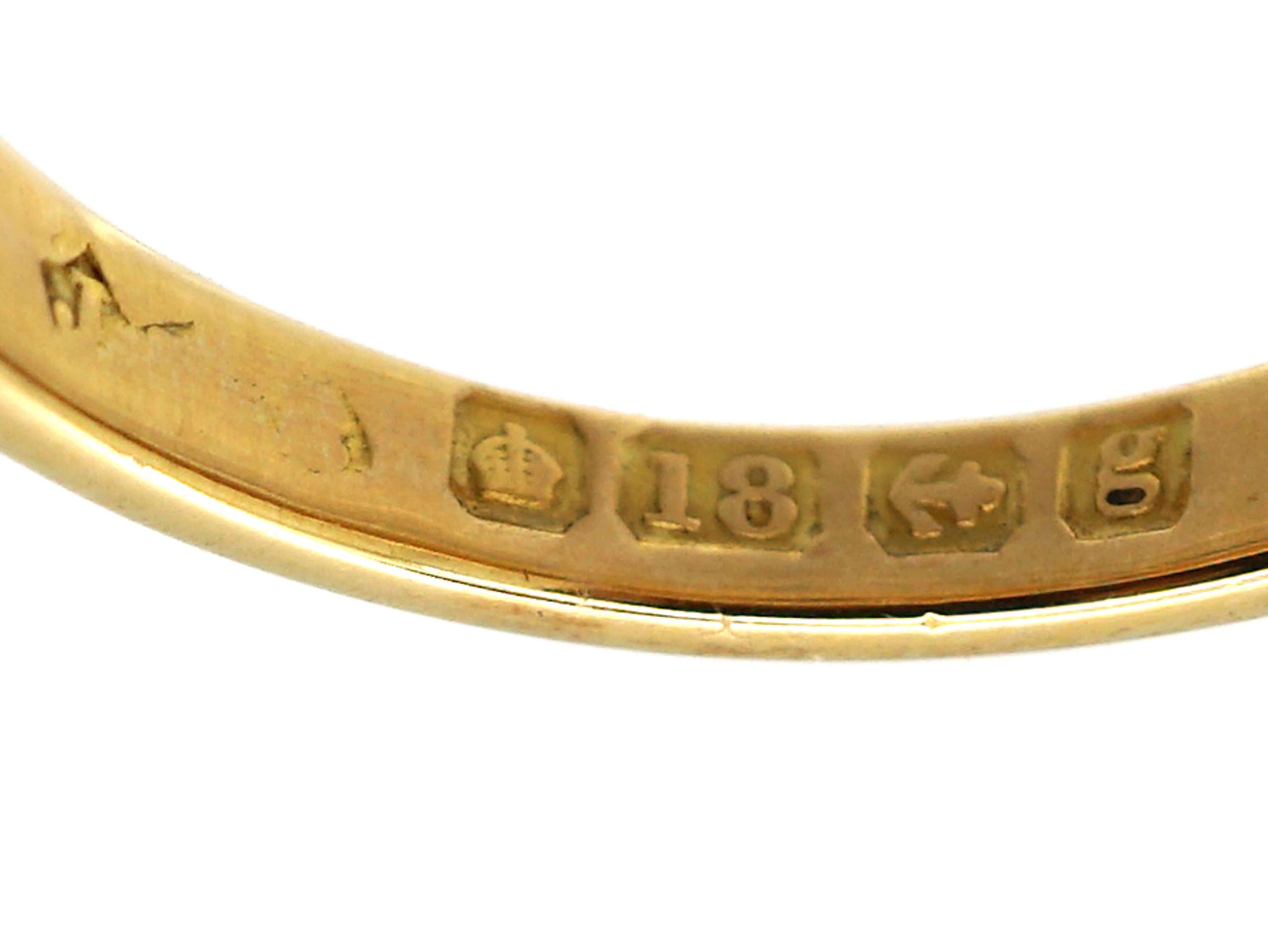 Edwardian 18ct Gold Rub Over Set Three Stone Diamond Ring (491X) | The ...