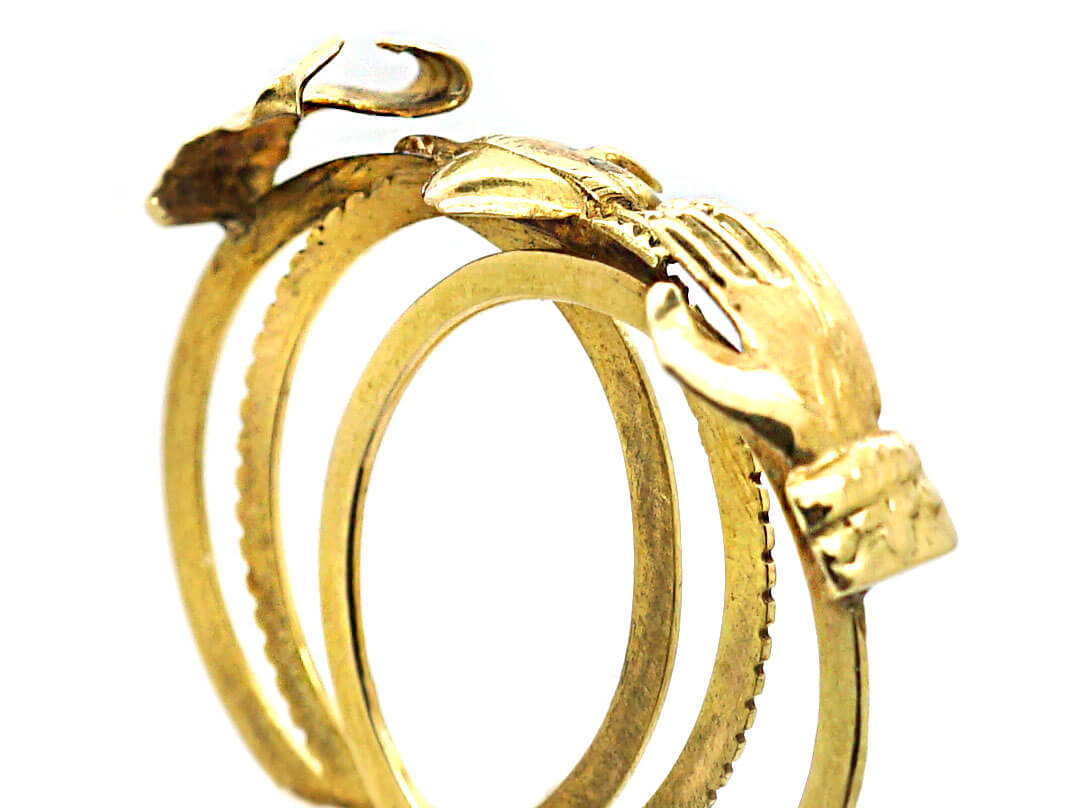 Victorian 18ct Gold Fede Ring with Hands & Hidden Heart (63W) | The ...