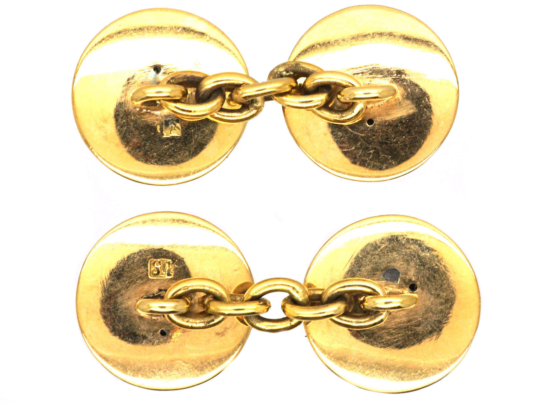 Victorian 18ct Gold, Blue & White Enamel Cufflinks (667X) | The Antique ...