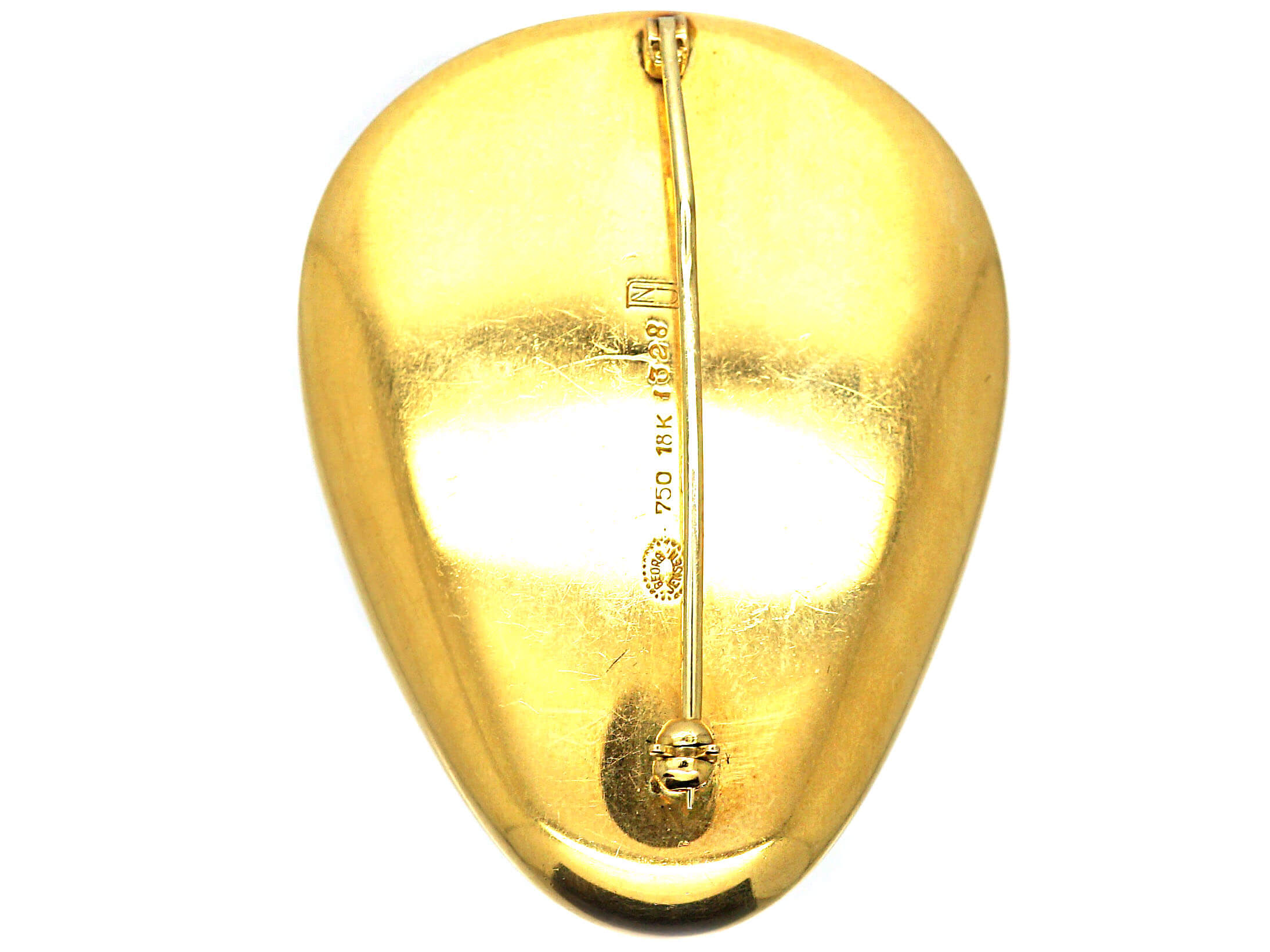 1960's 18ct Gold Clam Shell Brooch Designed by Nanna and Jorgen Ditzel ...