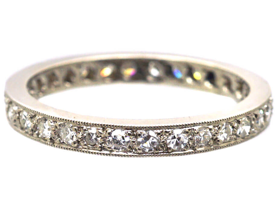 Edwardian Narrow Platinum Eternity Ring set with Diamonds (392 X) | The ...