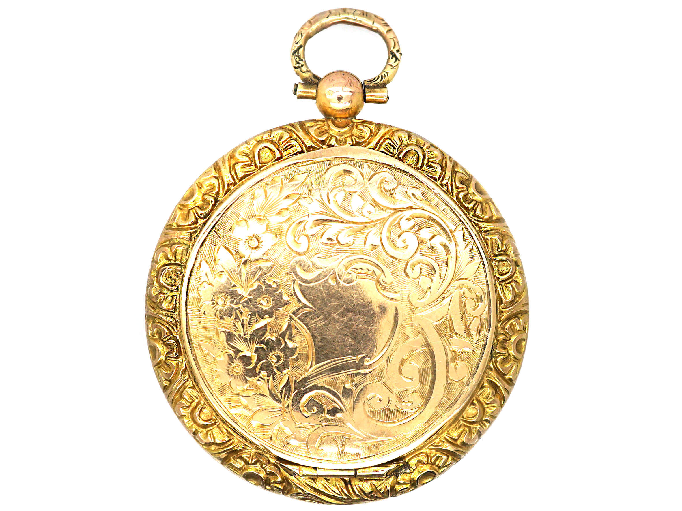 Victorian Round 9ct Gold Back & Front Locket that Opens Both Sides ...