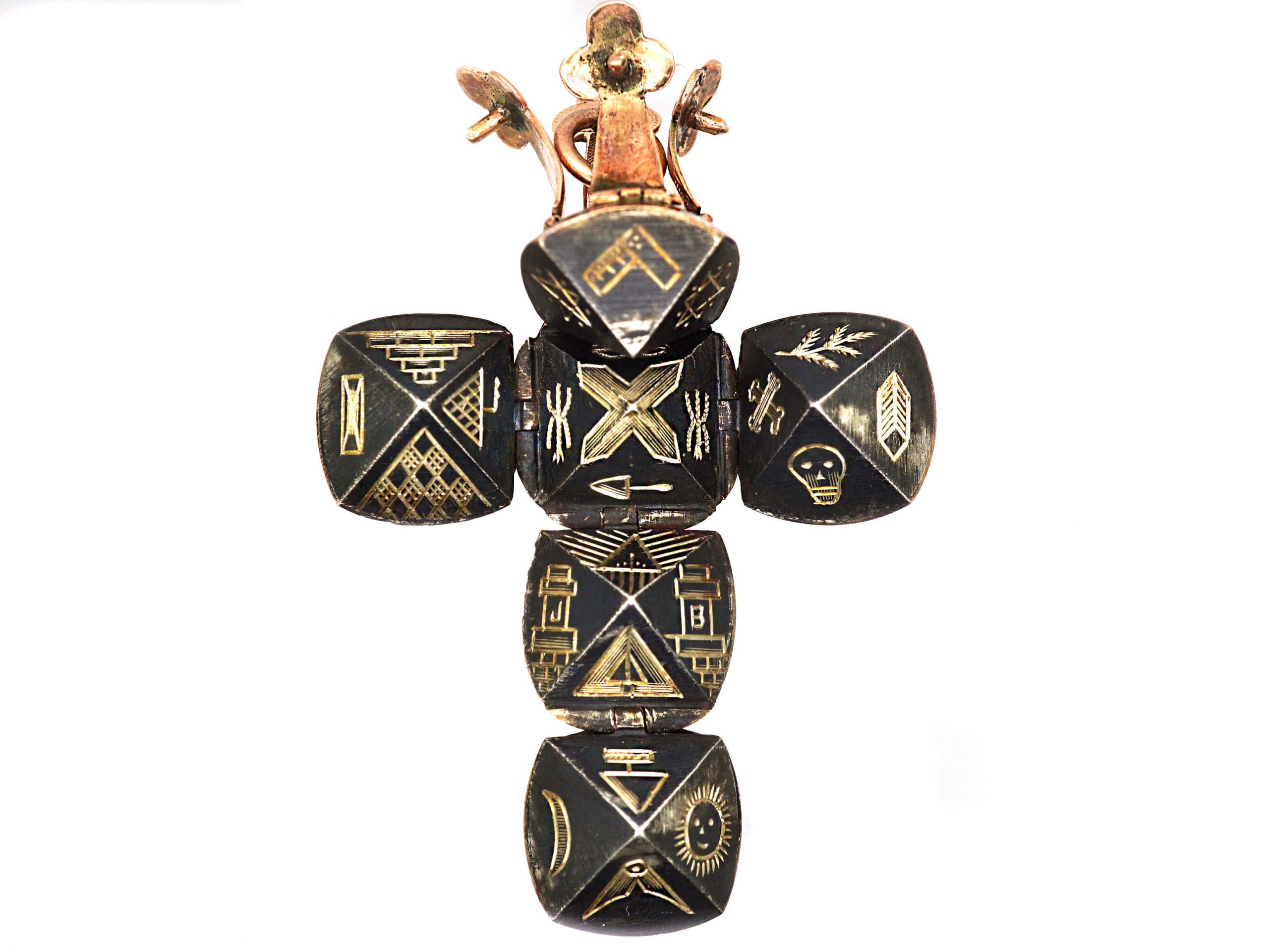 Edwardian 9ct Gold & Silver Masonic Ball (706X) | The Antique Jewellery ...