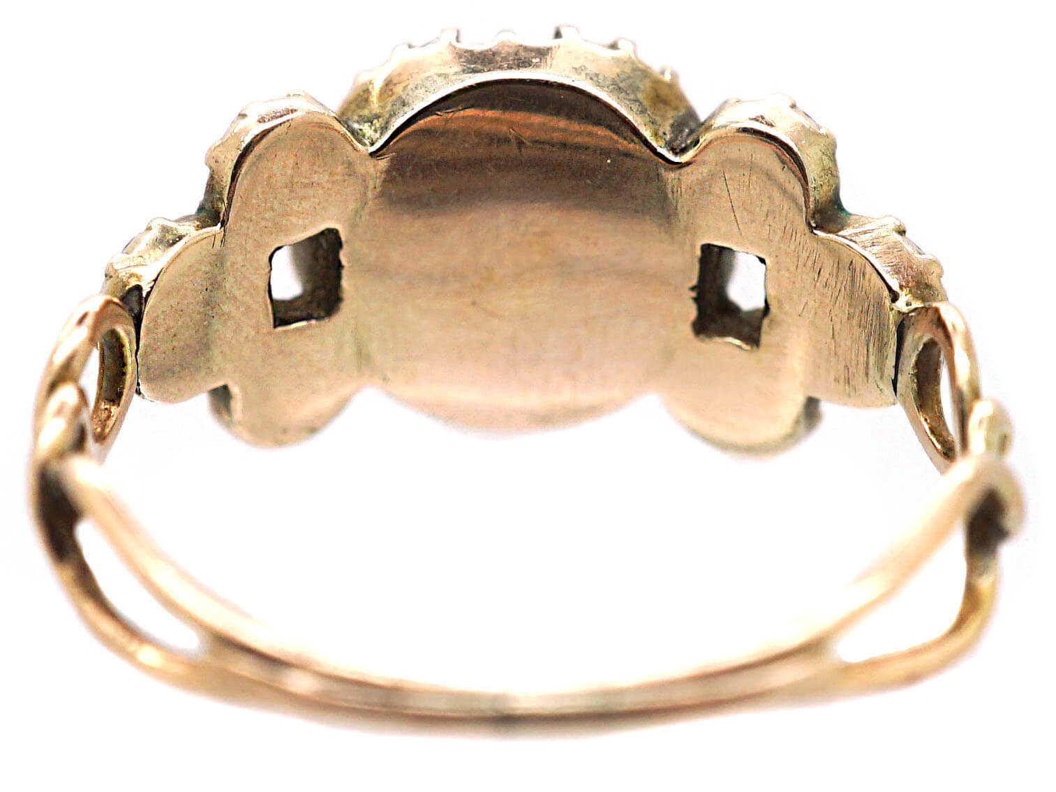 Georgian 9ct Gold Cluster Ring set with Vauxhall Glass (528X) | The ...