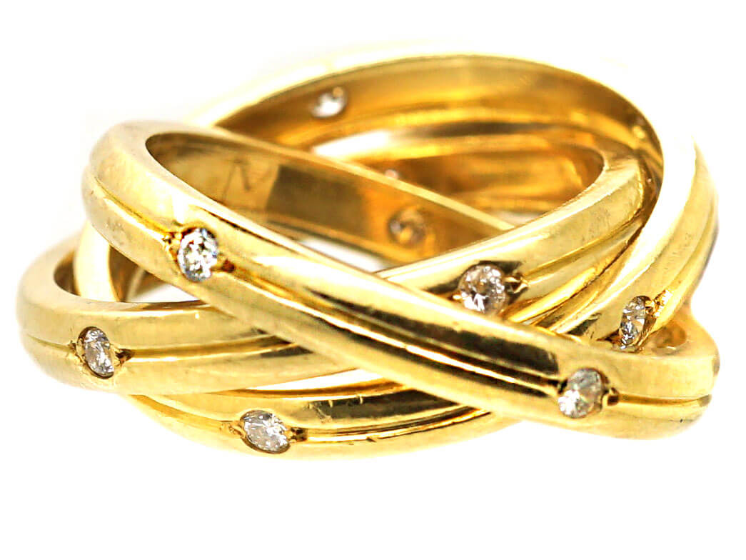 18ct Gold Trinity Ring set with Diamonds by Cartier (250X) | The ...