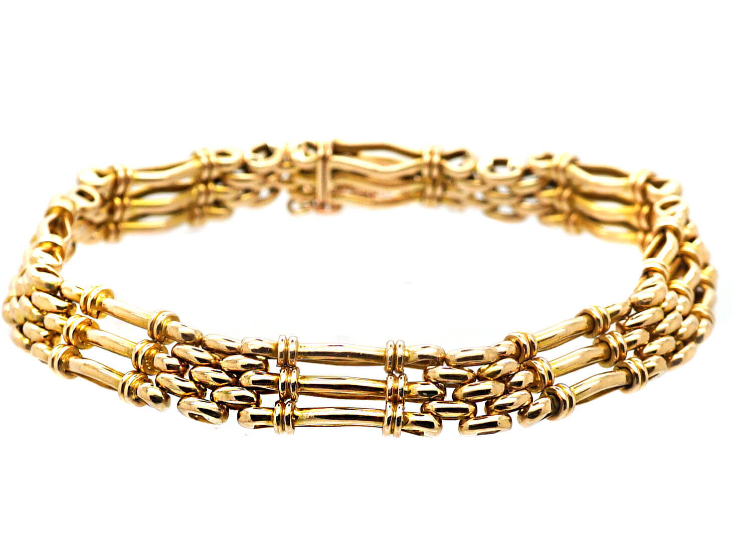 Edwardian 15ct Gold Gate Bracelet (704X) | The Antique Jewellery Company