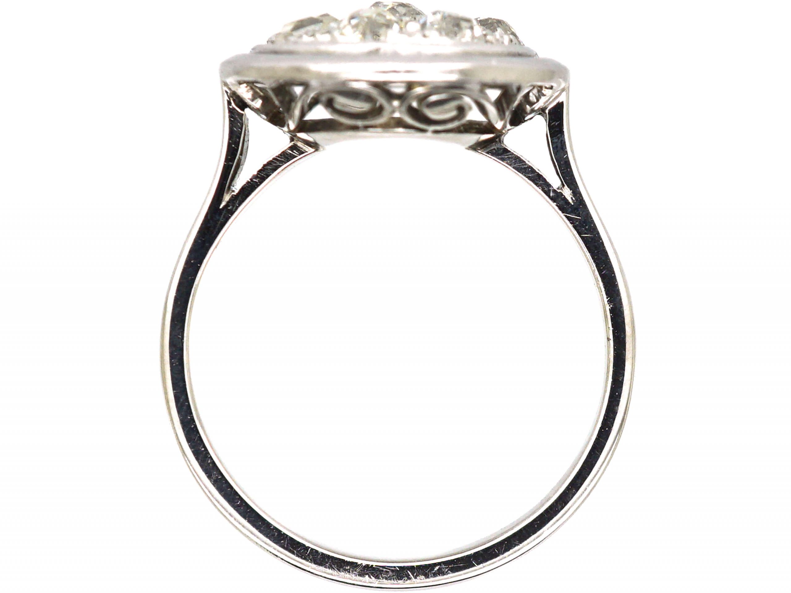 Art Deco Platinum, Diamond Cluster Target Ring (666X) | The Antique ...