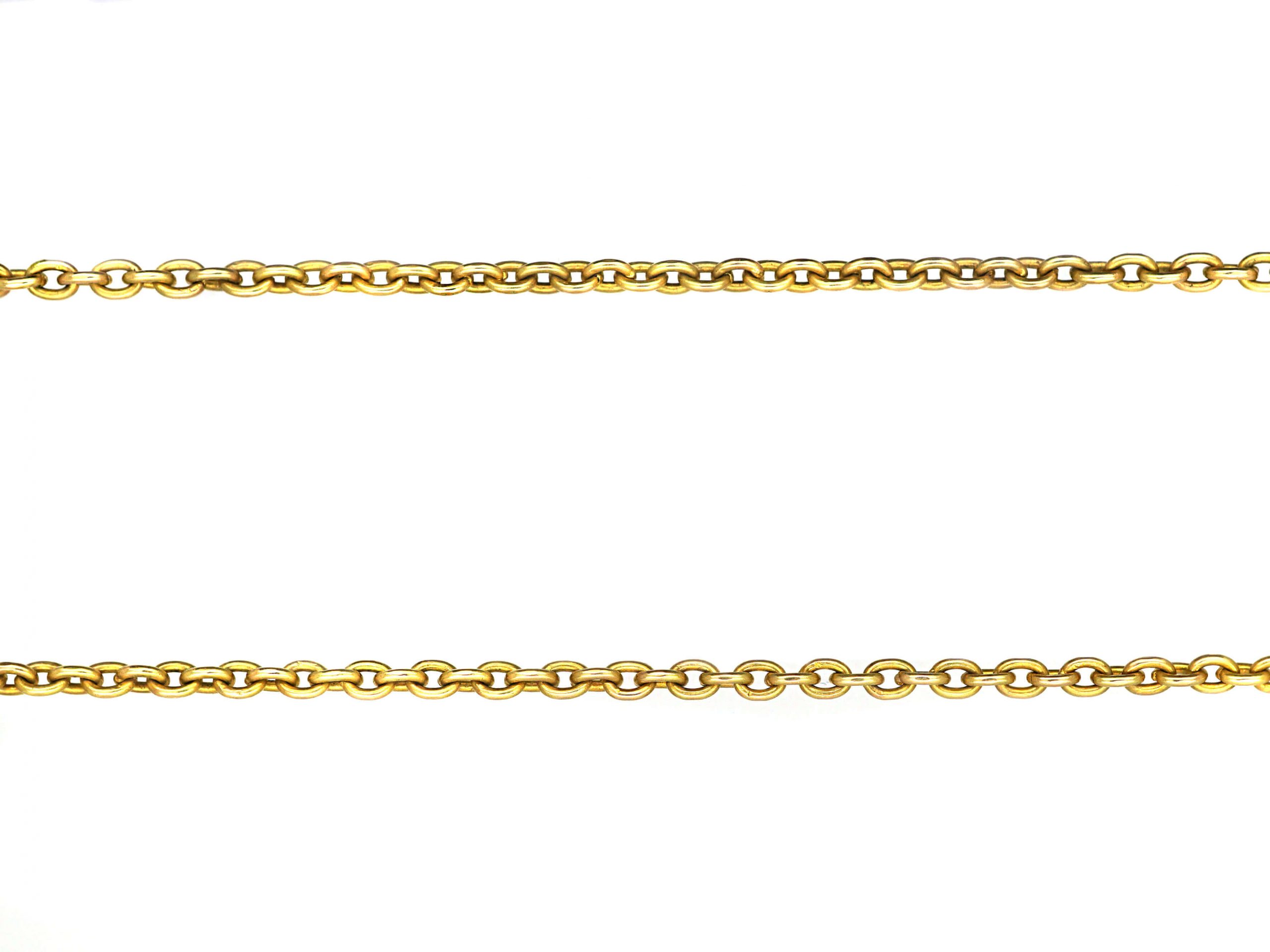 Edwardian 15ct Gold Medium Length Chain (981W) | The Antique Jewellery ...