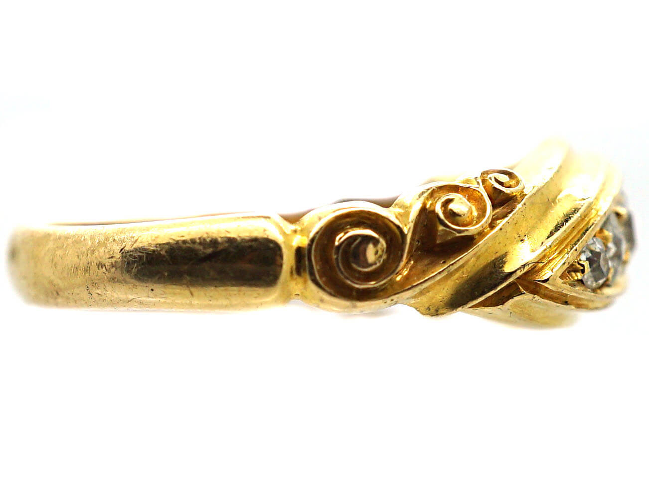 Victorian 18ct Gold Five Stone Diamond Slanted Ring (649X) | The ...