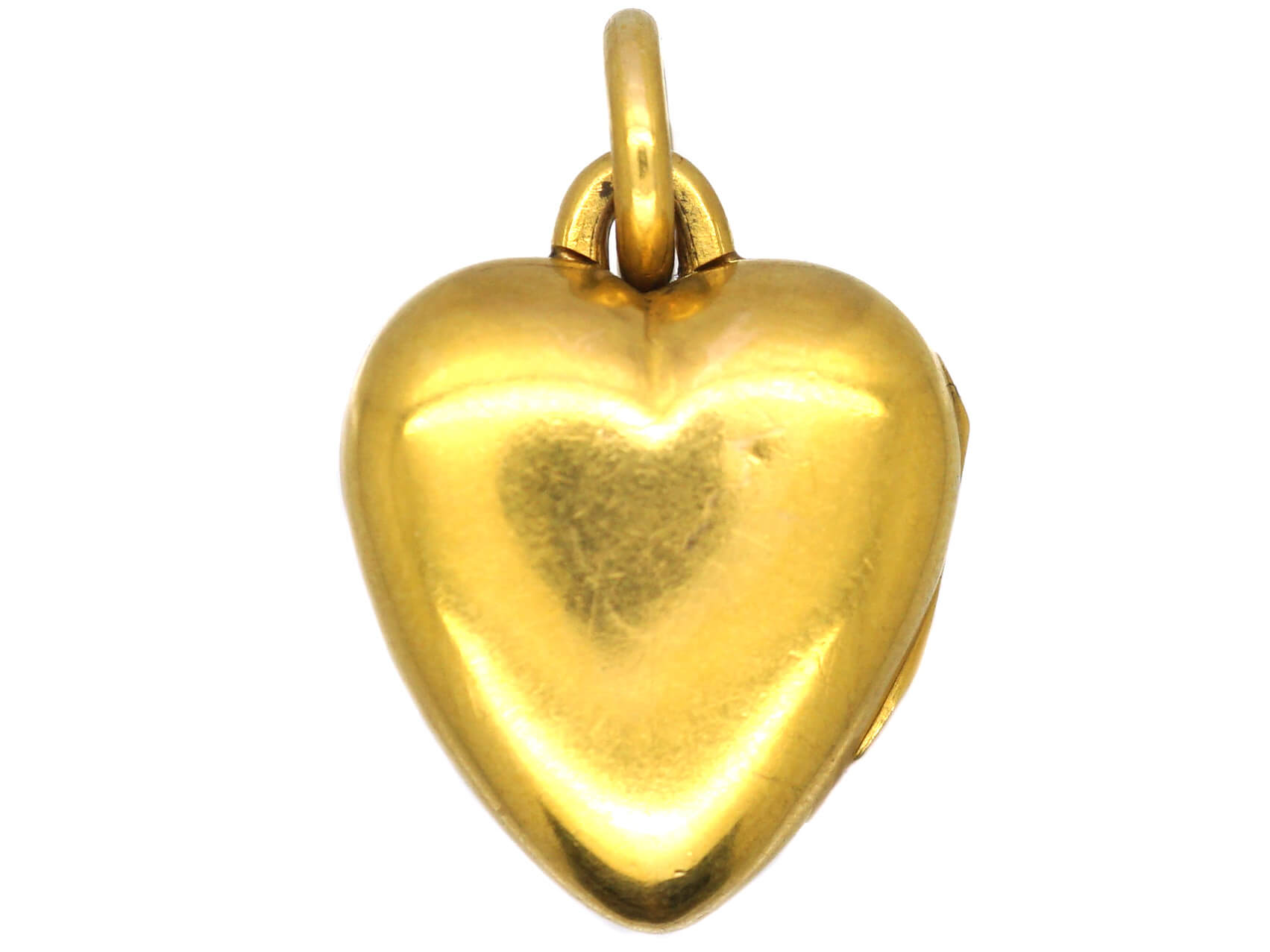 Edwardian 15ct Gold Heart Shaped Locket set with Three Natural Split ...