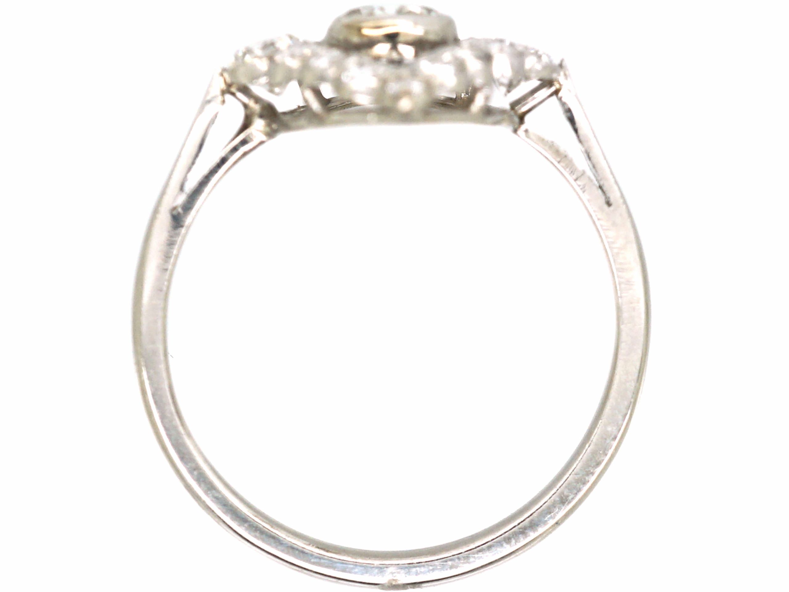 Edwardian Platinum Navette Shaped Ring set with Diamonds (840X) | The ...