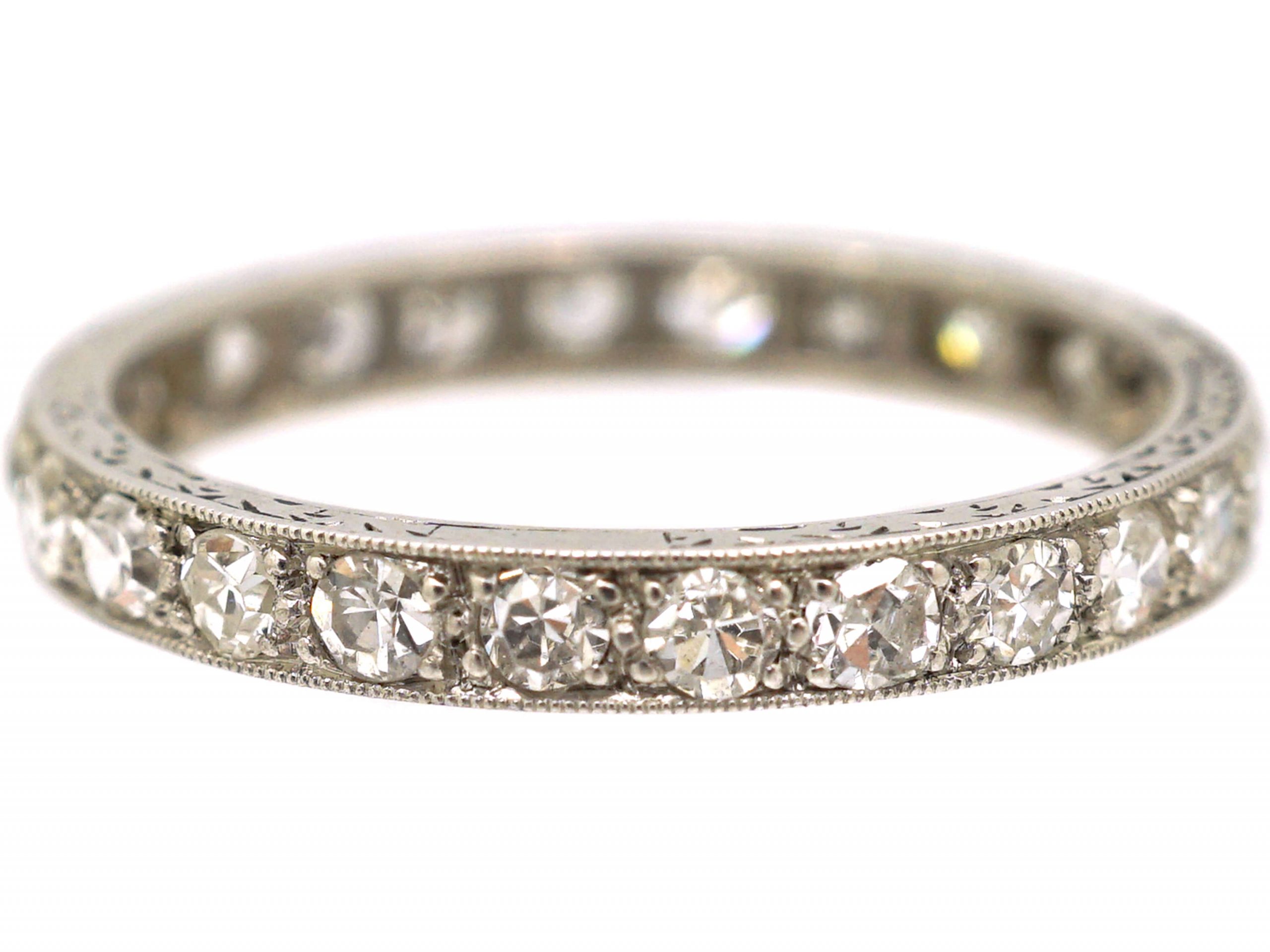 Edwardian Platinum Eternity Ring set with Diamonds (811X) | The Antique ...