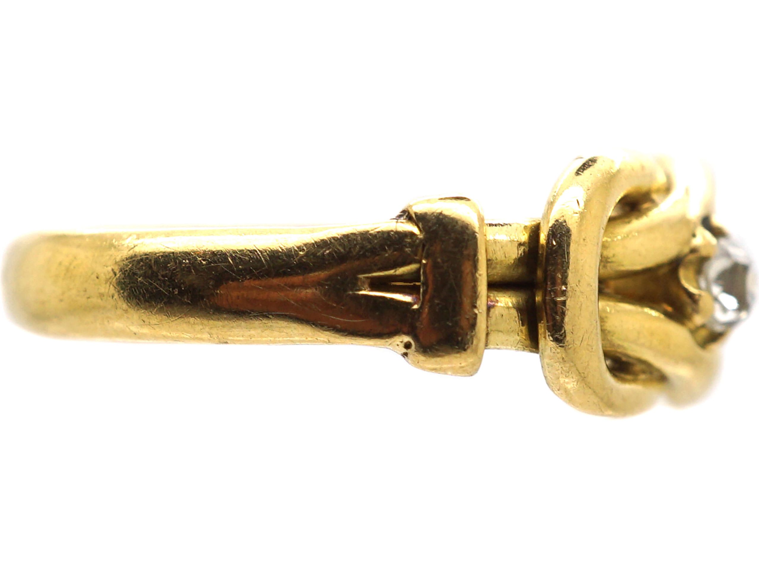 Edwardian 18ct Gold Lover's Knot Ring set with a Diamond (830X) | The ...