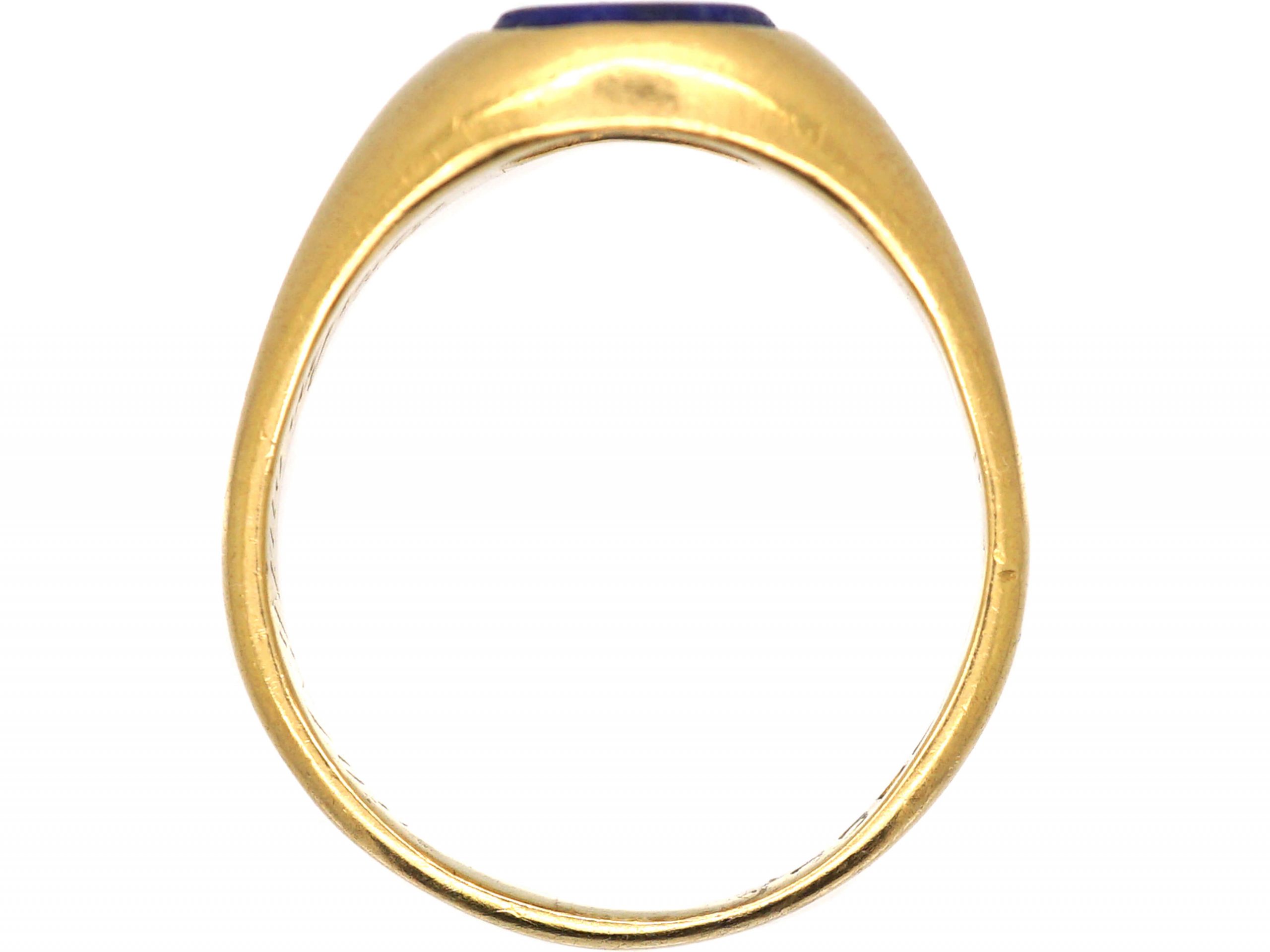 Victorian 18ct Gold Signet Ring with Lapis Lazuli Intaglio of a Man ...