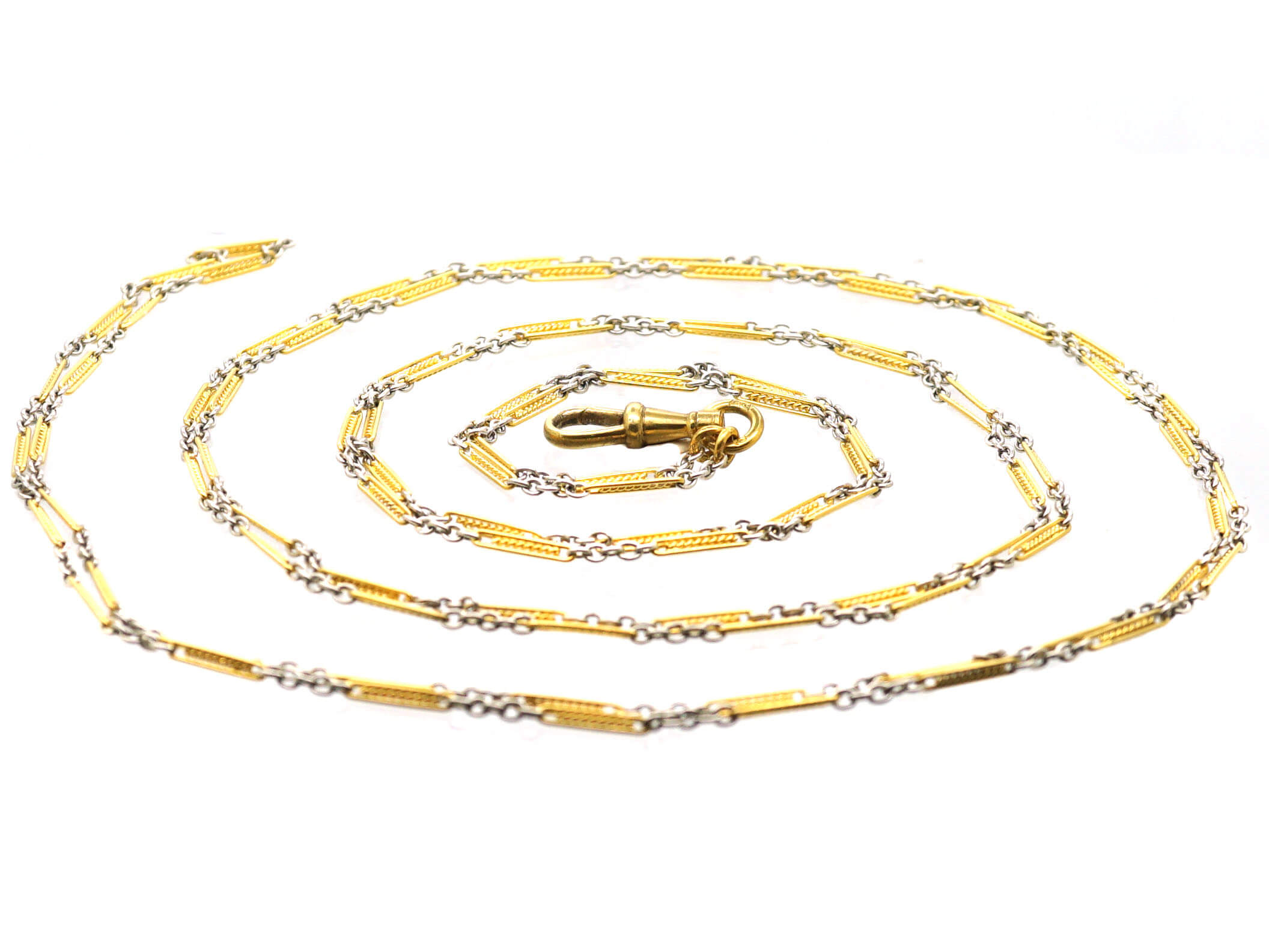 Early 20th Century 14ct Gold & Platinum Long Guard Chain (413X) | The ...