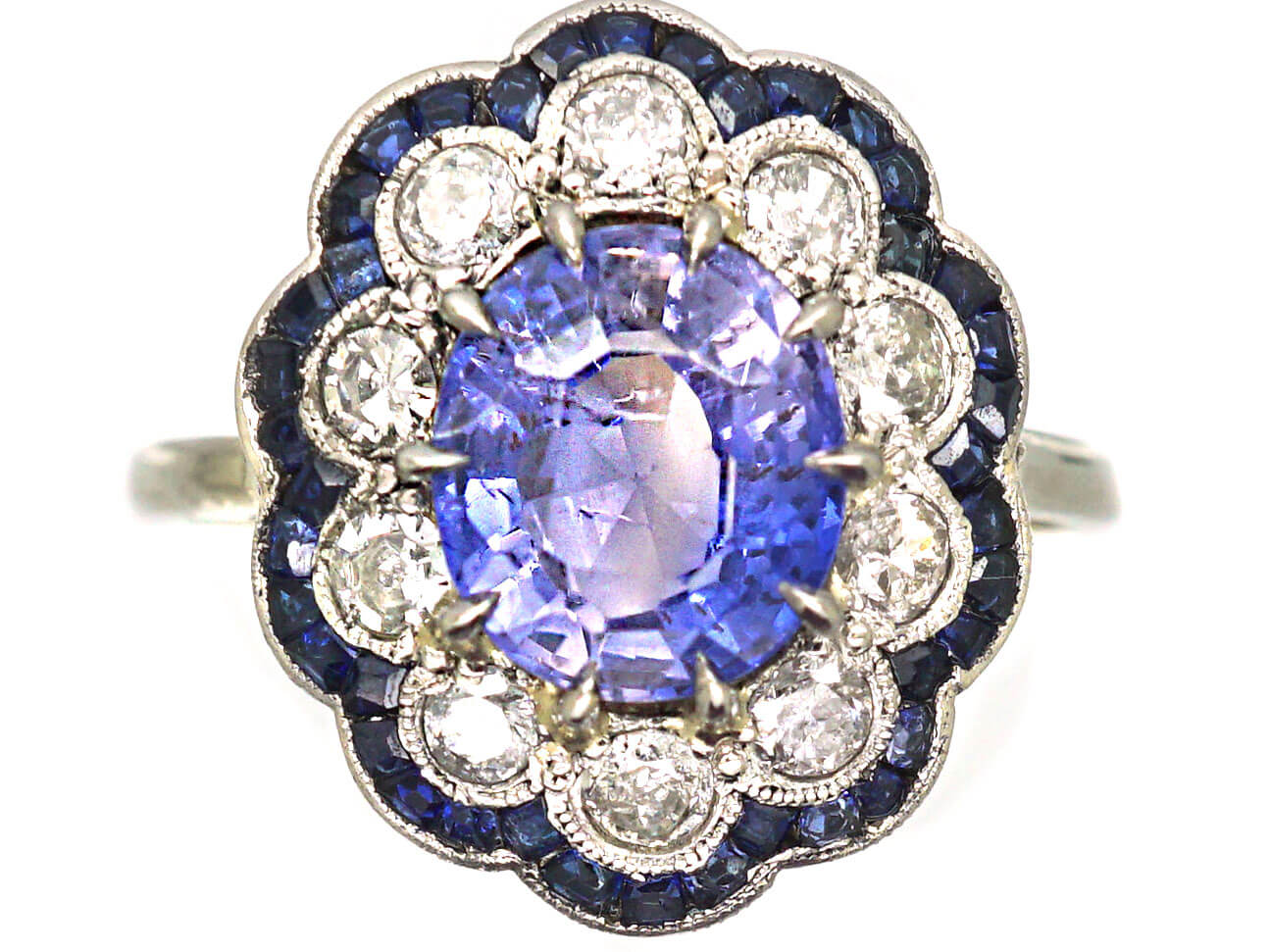 Early 20th Century French 18ct White Gold & Platinum, Sapphire ...