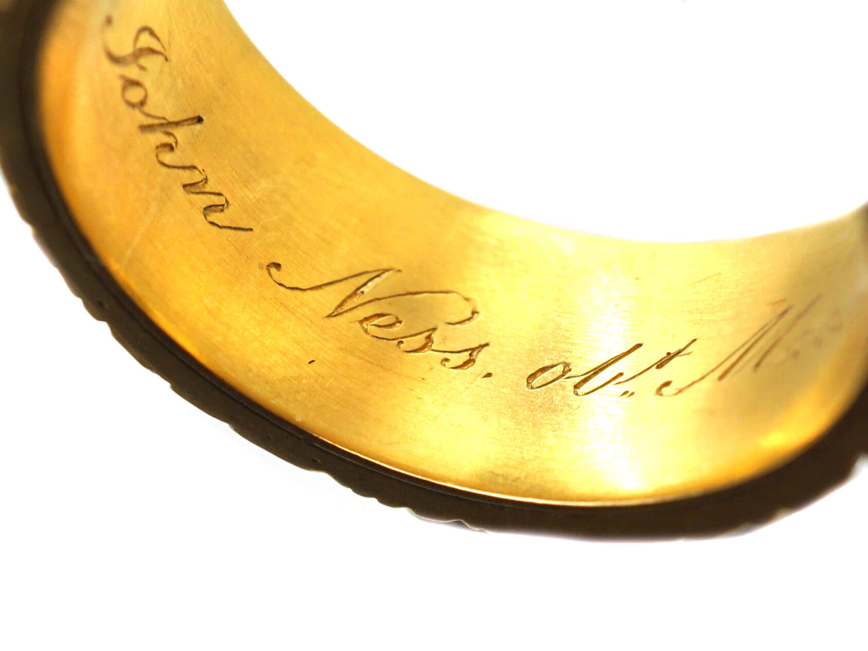 Victorian 18ct Gold Wide Mourning Ring (814X) | The Antique Jewellery ...