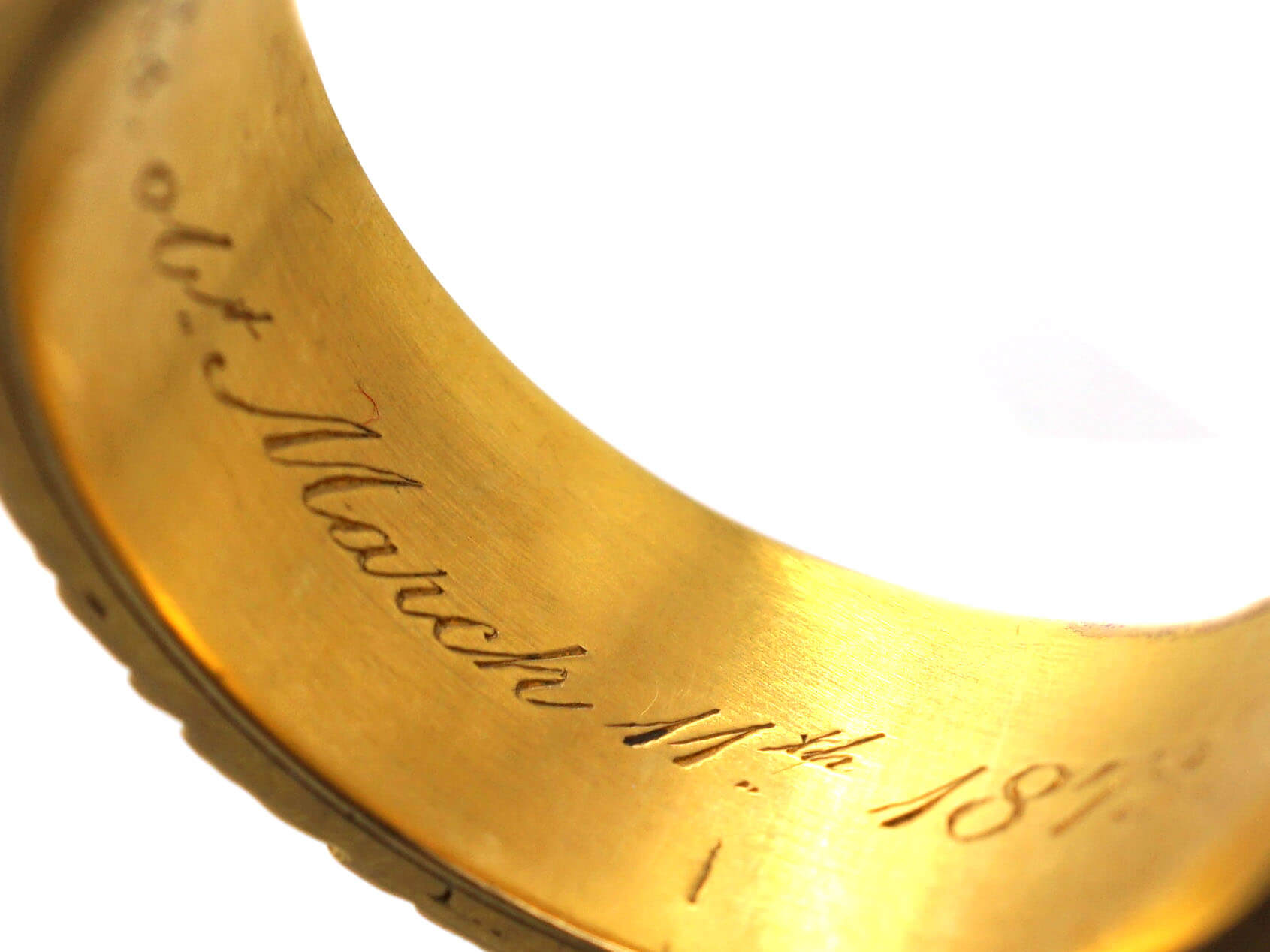 Victorian 18ct Gold Wide Mourning Ring (814X) | The Antique Jewellery ...