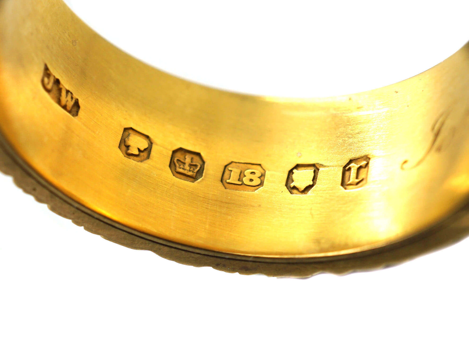 Victorian 18ct Gold Wide Mourning Ring (814X) | The Antique Jewellery ...