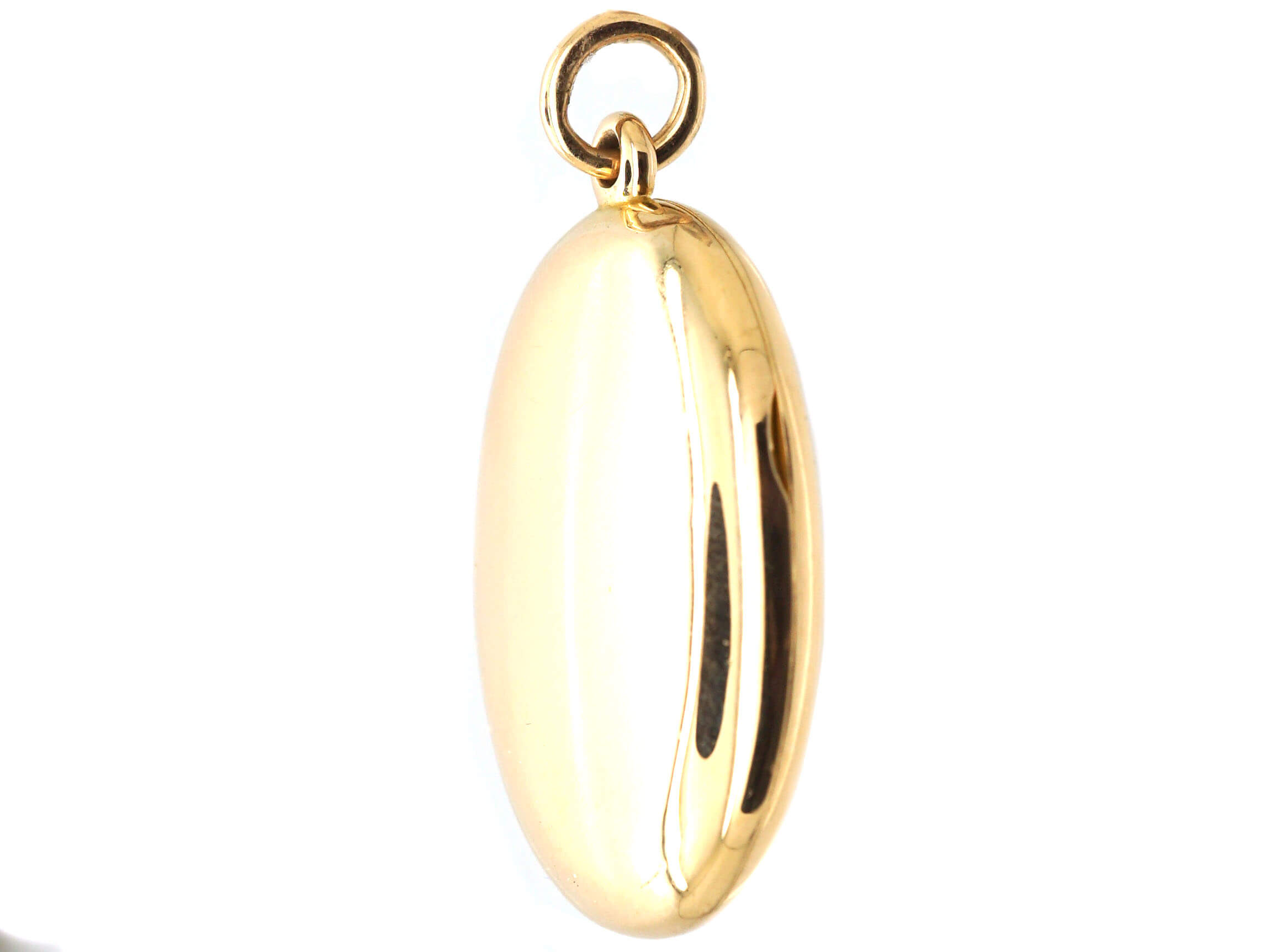 Victorian 18ct Gold Plain Oval Locket (835X) | The Antique Jewellery ...