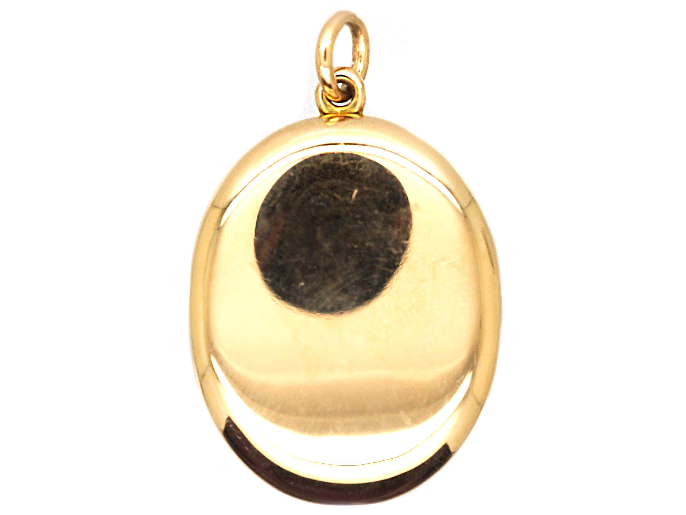 Victorian 18ct Gold Plain Oval Locket (835X) | The Antique Jewellery ...