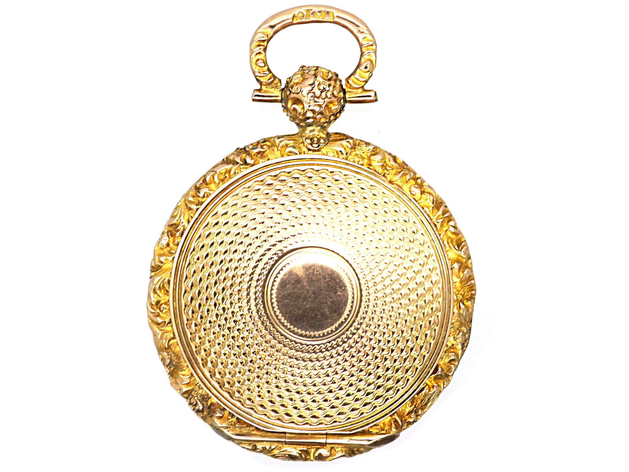 Georgian 9ct Gold Round Locket with Engine Turned Detail (761X) | The ...