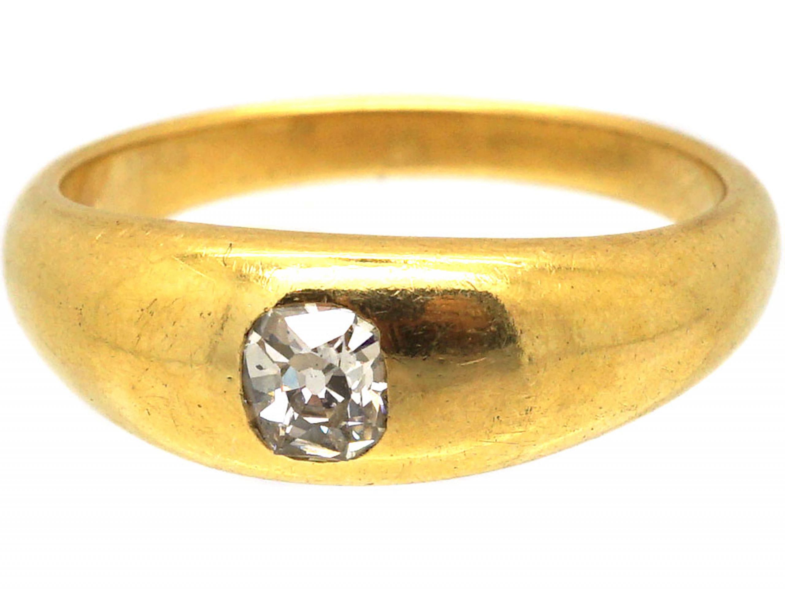 Victorian 18ct Gold Rub Over Set Diamond Ring (882X) | The Antique ...