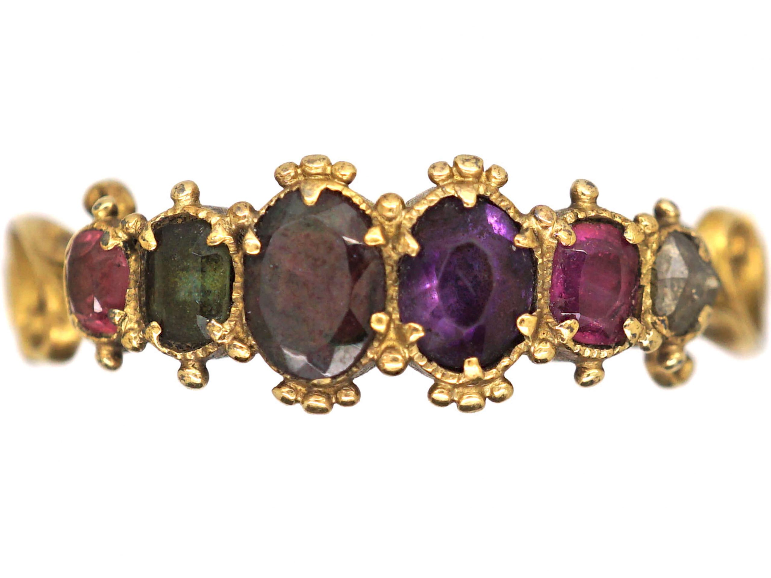 Regency 15ct Gold Regard Acrostic Ring (852X) | The Antique Jewellery ...