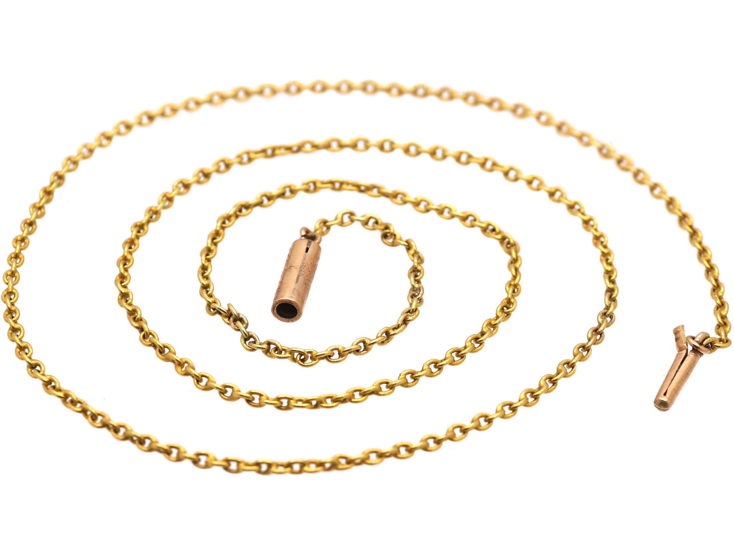 Edwardian 15ct Gold Chain with 9ct Gold Barrel Clasp (189X) | The ...