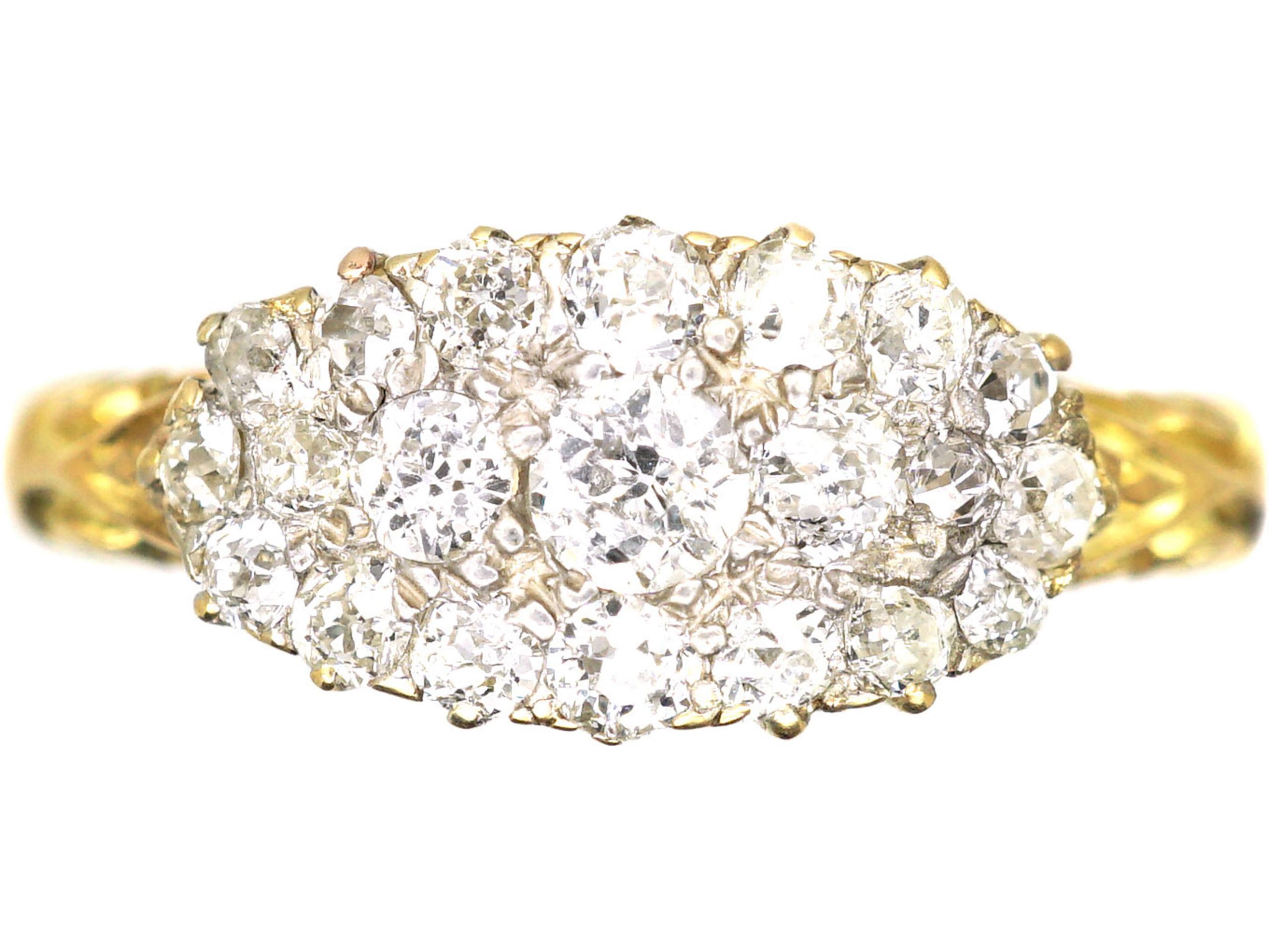 Edwardian 18ct Gold Oval Shaped Diamond Cluster Ring (906X) | The ...
