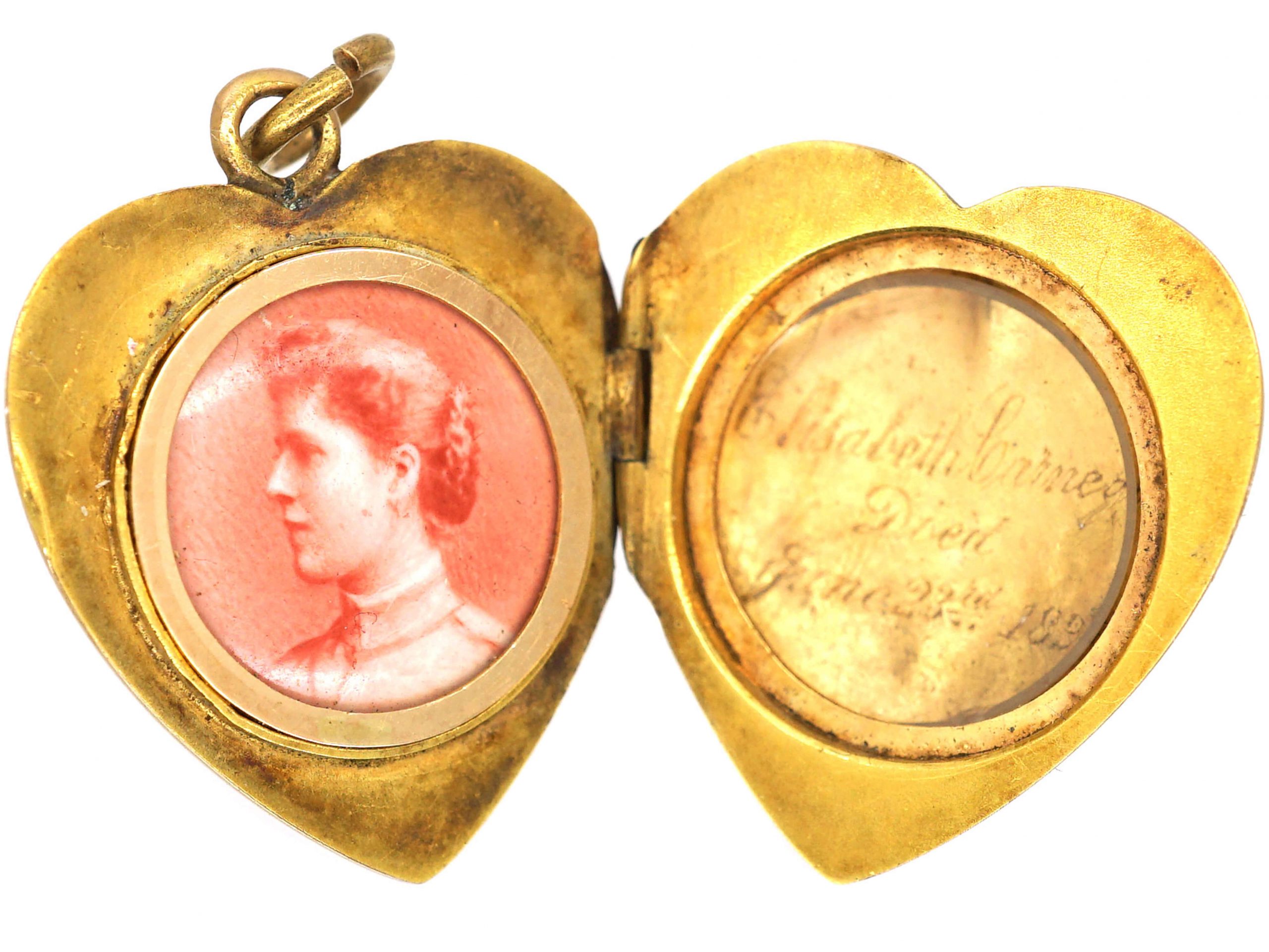 Victorian 15ct Gold Heart Shaped Locket (203M) | The Antique Jewellery ...