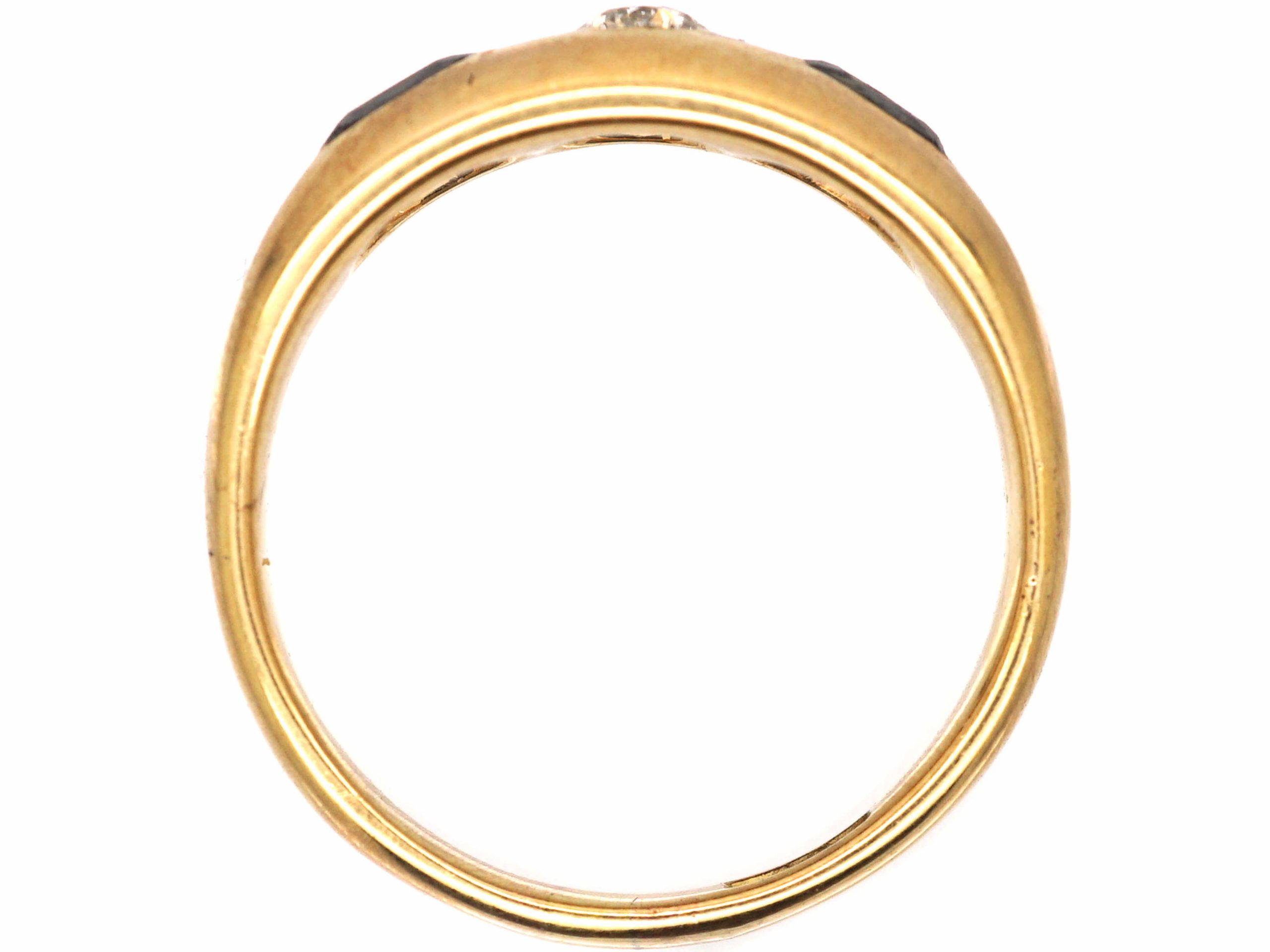 Victorian 15ct Gold Rub Over Set Sapphire & Diamond Ring (64Y) | The ...