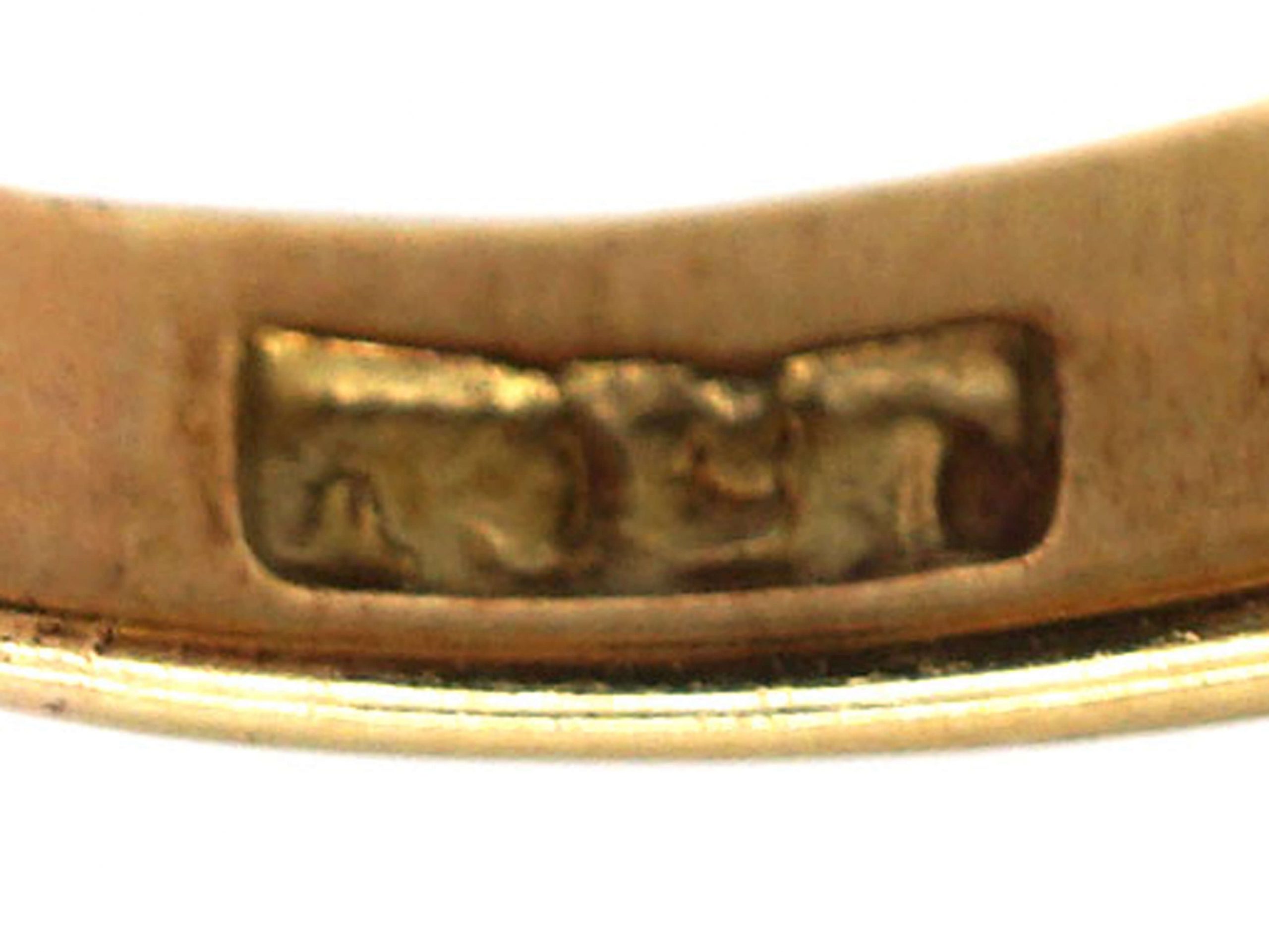 Edwardian 15ct Gold Rub Over Set Sapphire & Diamond Ring (64Y) | The ...