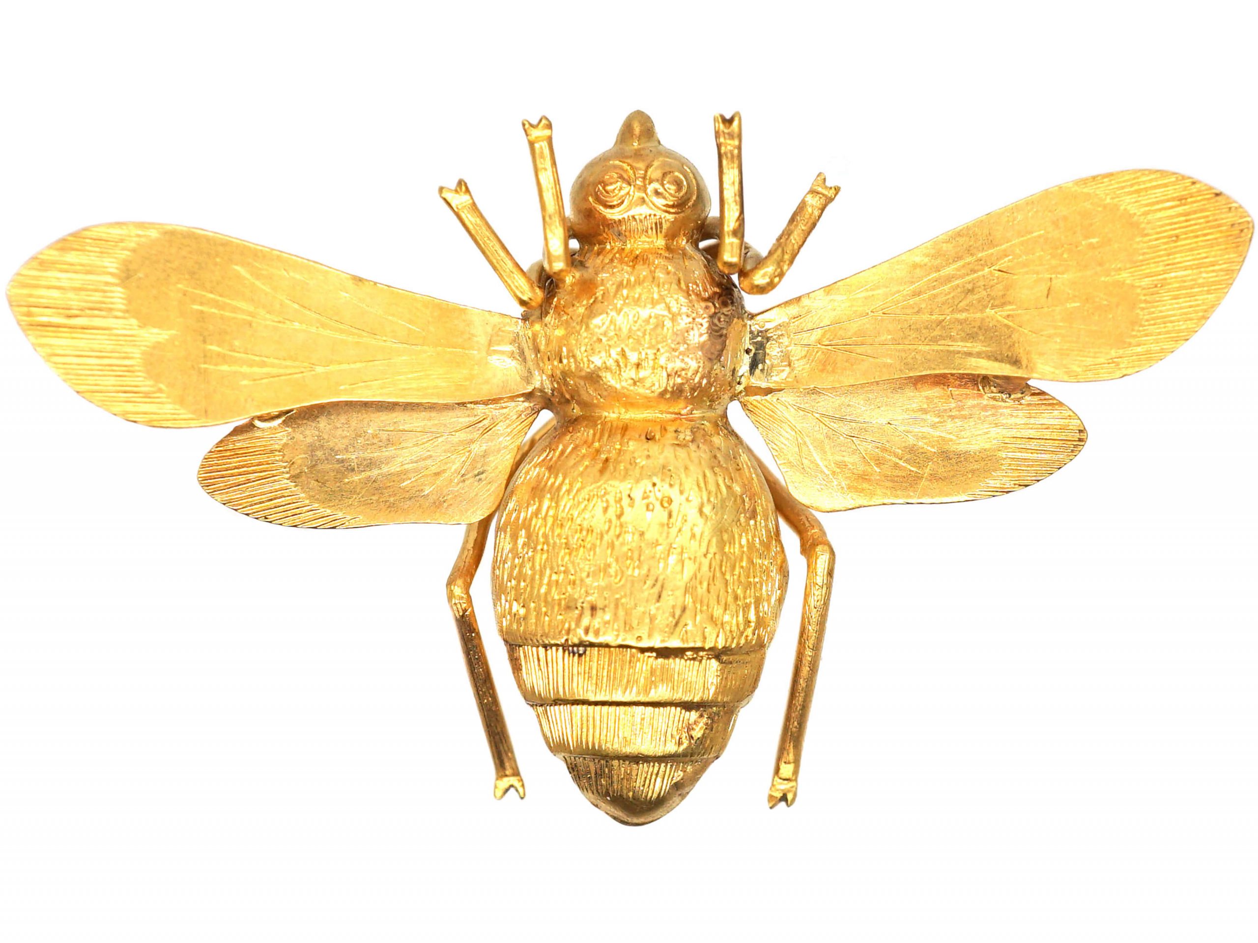 Victorian 15ct Gold Brooch of a Bee (72Y) | The Antique Jewellery Company