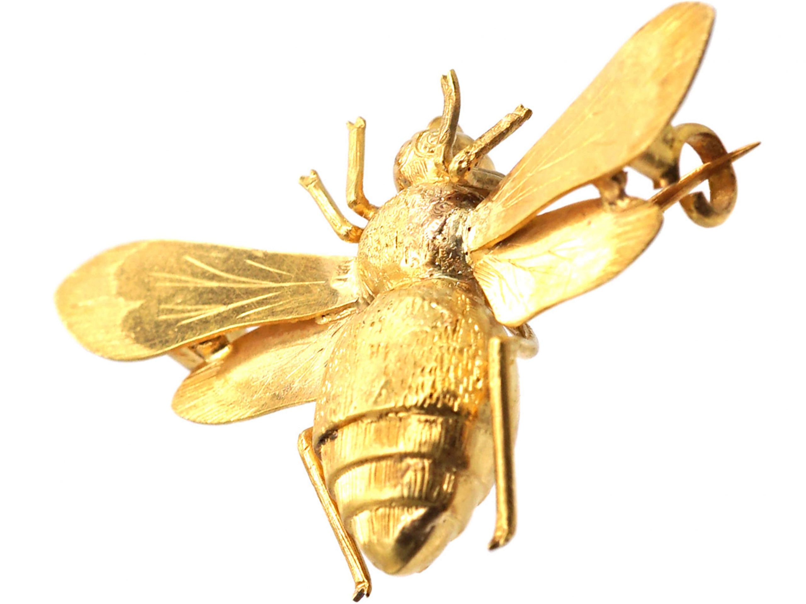 Victorian 15ct Gold Brooch of a Bee (72Y) | The Antique Jewellery Company