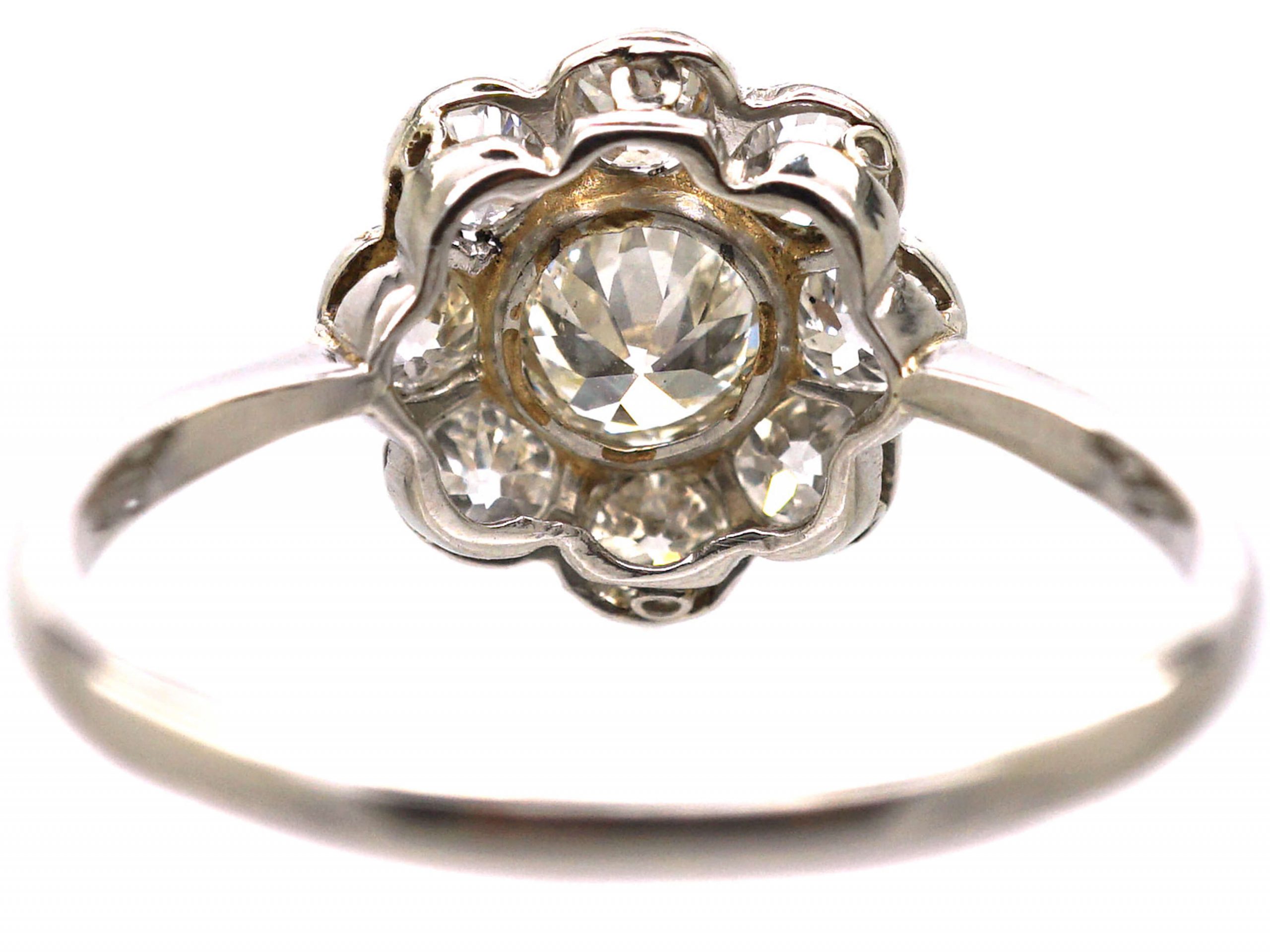 Edwardian Platinum, Diamond Daisy Cluster Ring (773X) | The Antique ...