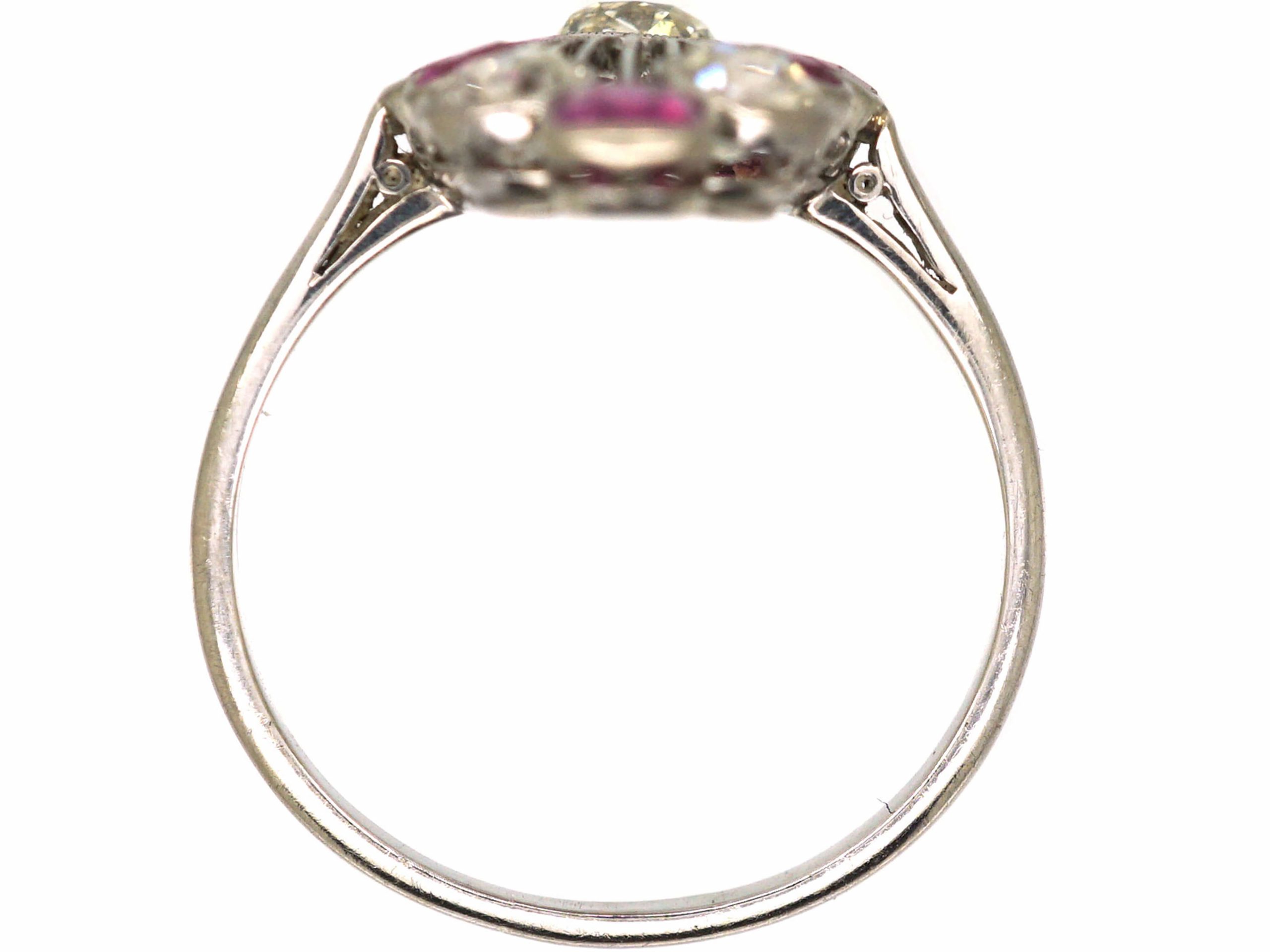 Early 20th Century Platinum, Burma Ruby & Diamond Flower Spray Ring ...